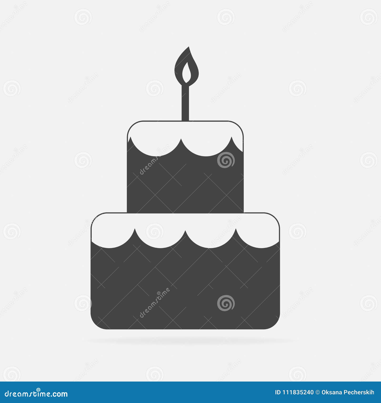 Icono De La Torta Del Vector Torta Con Las Velas Ilustración del Vector - Ilustración de galleta ...