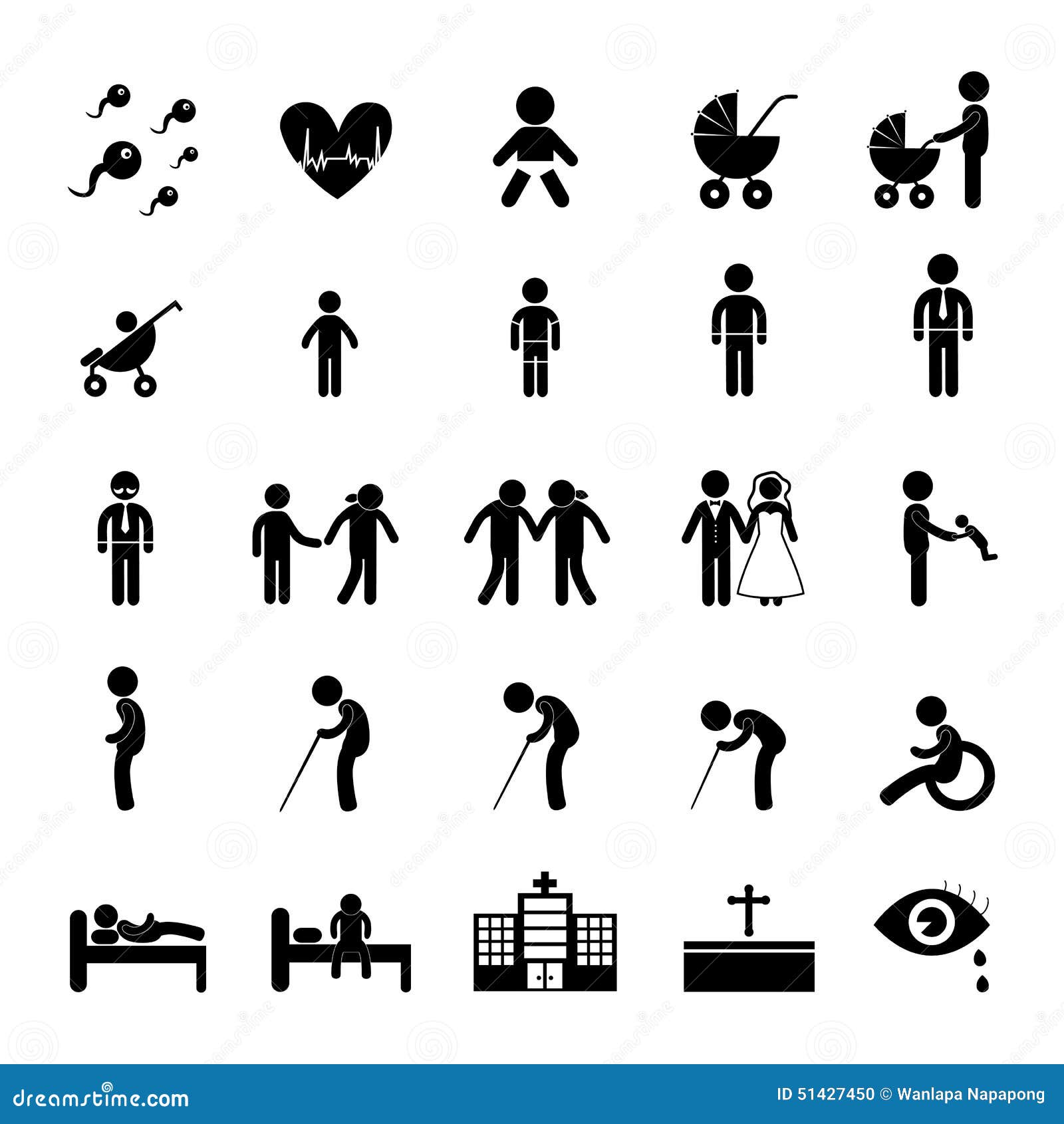 Icono de la vida humana ilustración del vector. Ilustración de humano ...