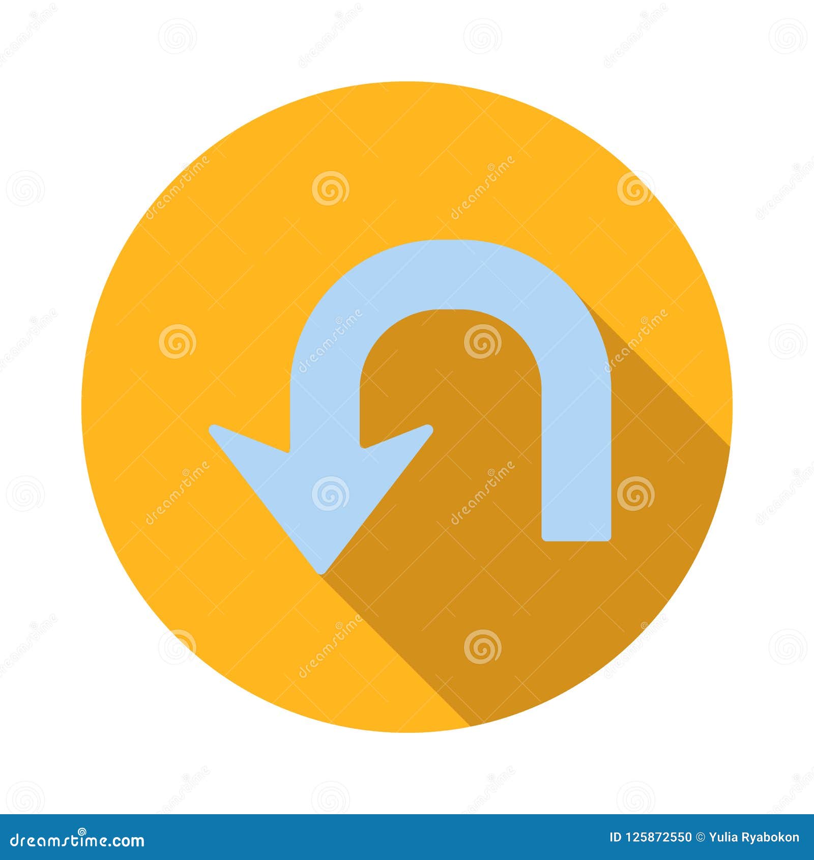 Icono De La Vuelta De U, Estilo Plano Stock de ilustración ...