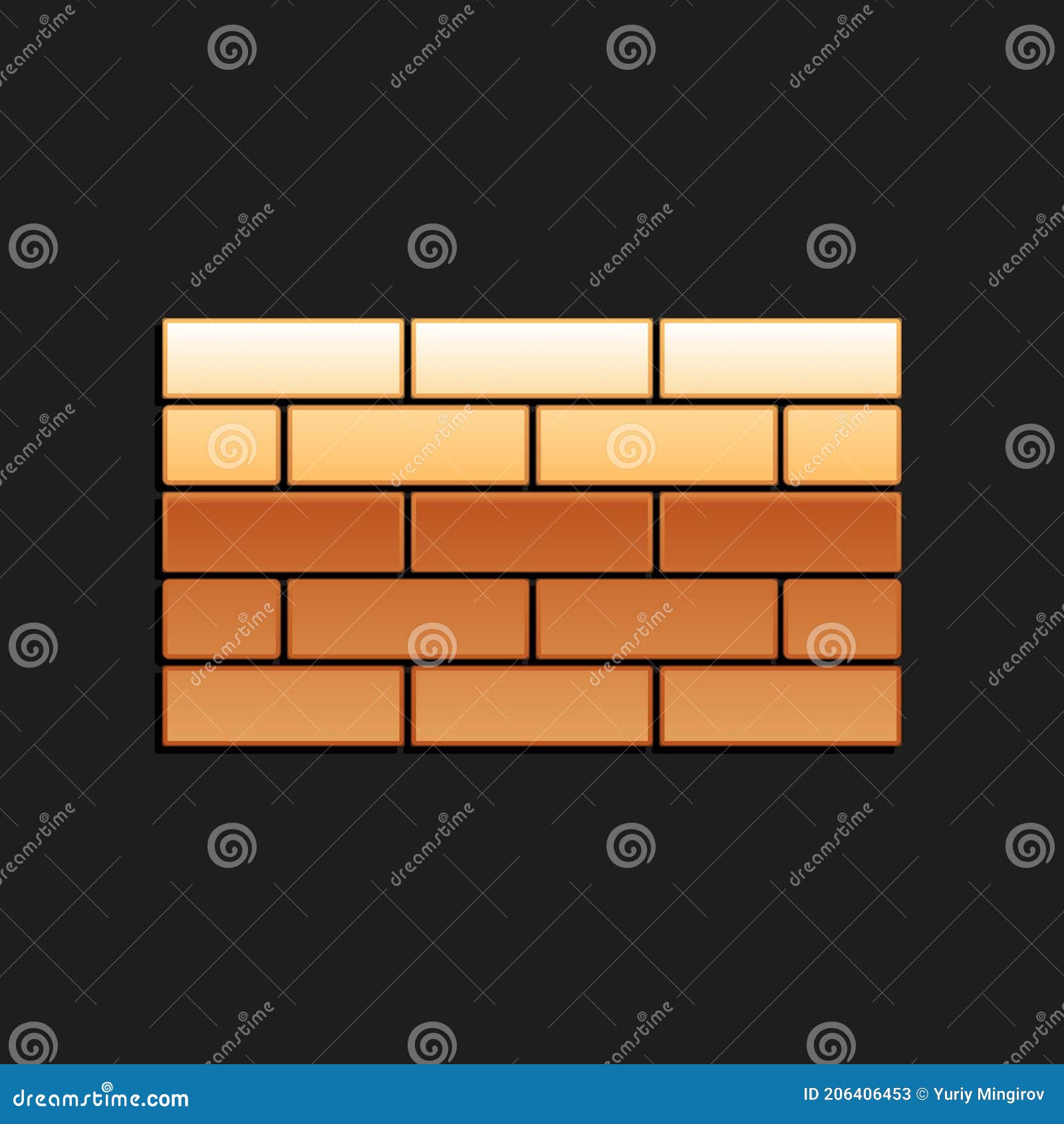 Icono De Ladrillos Dorados Aislado En Fondo Negro Estilo De Sombra