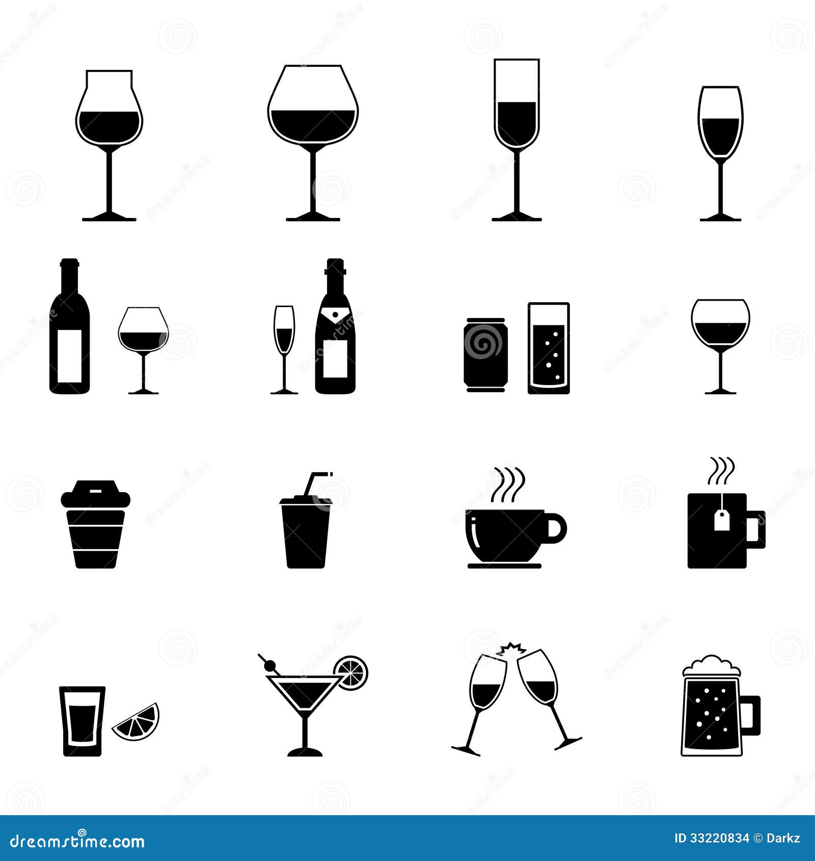 Icono de las bebidas stock de ilustración. Ilustración de bebida - 33220834