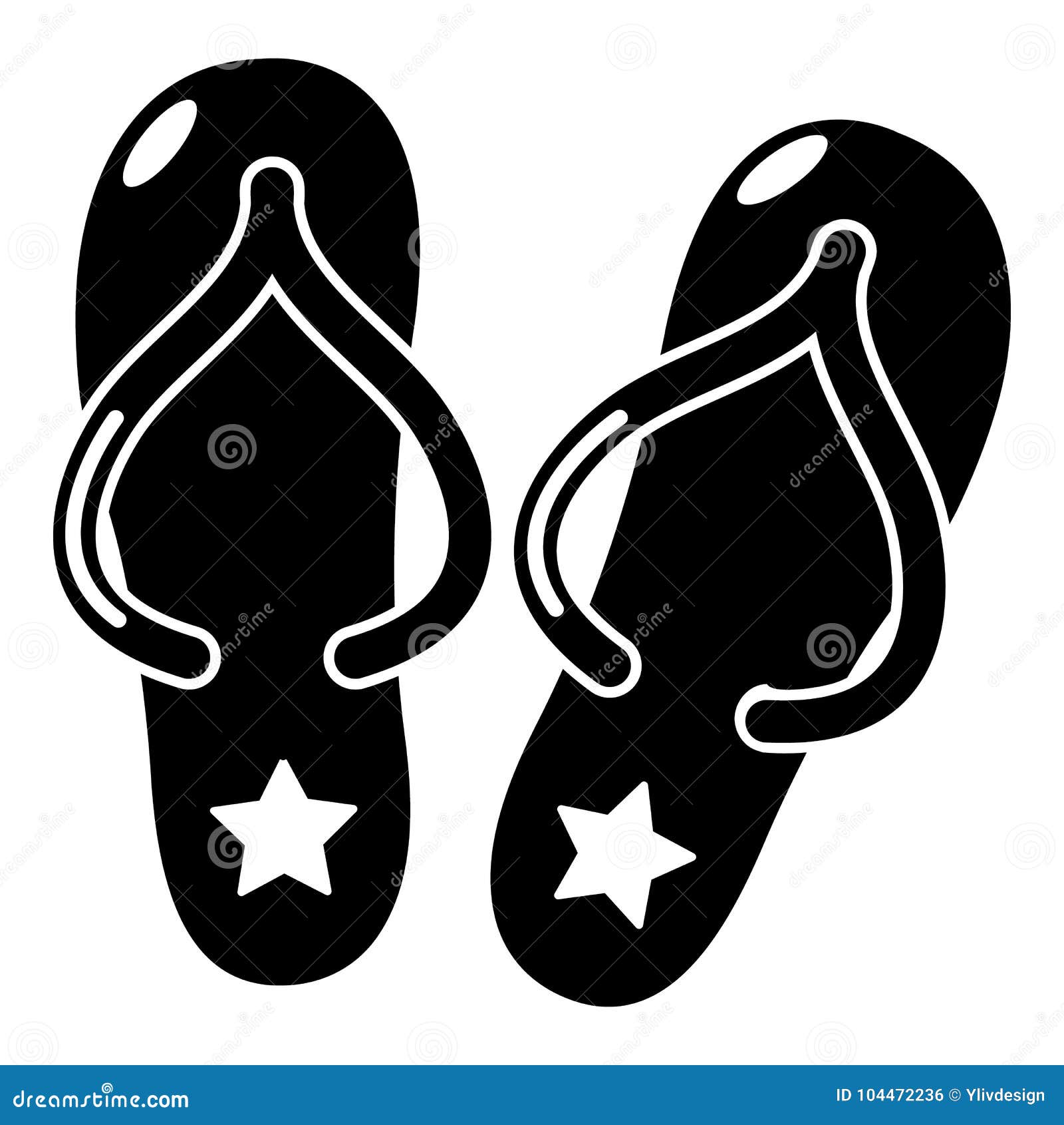 Icono De Las Chancletas, Estilo Negro Simple Ilustración del Vector ...