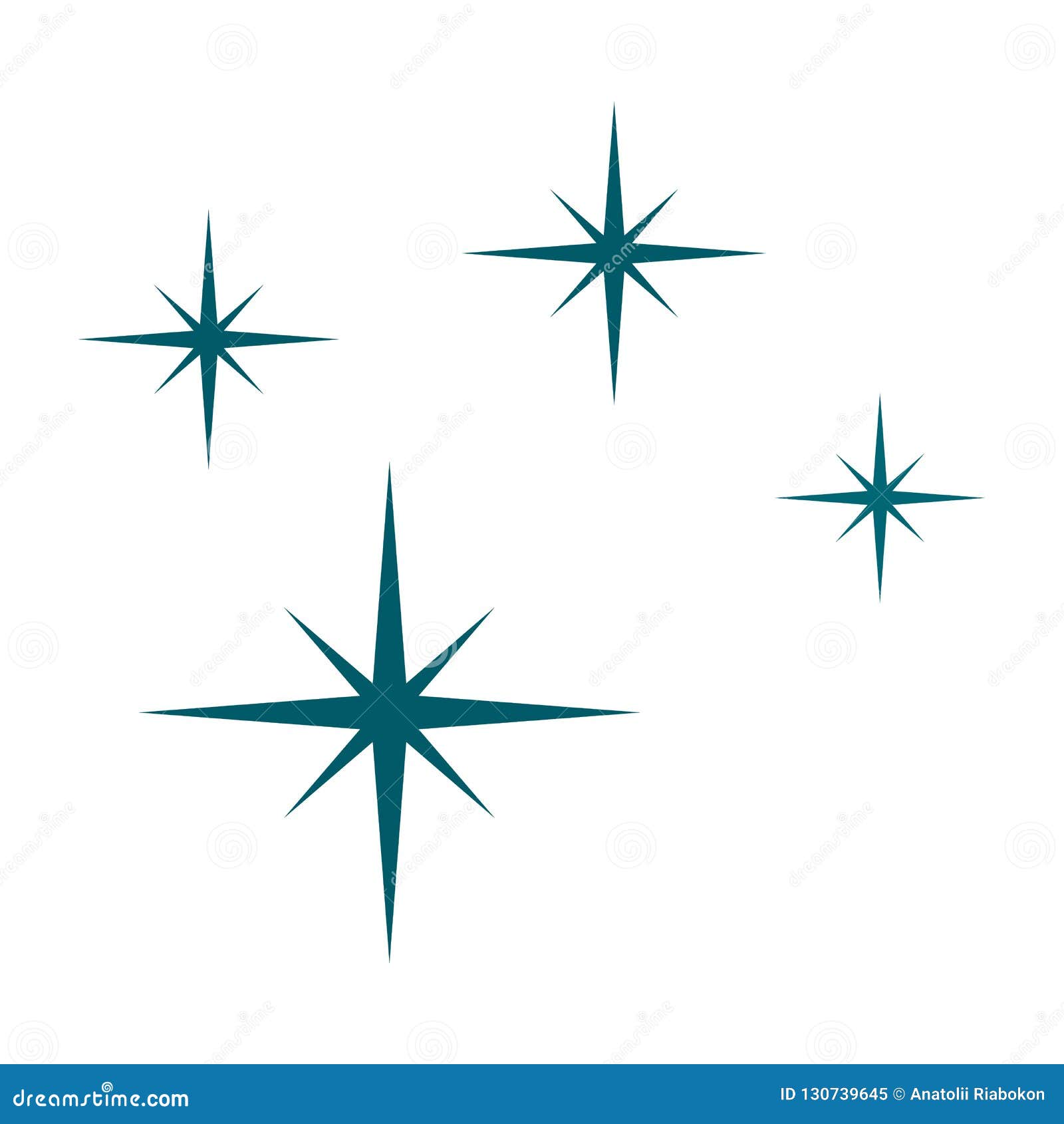 Icono De Las Estrellas Azules, Estilo Plano Ilustración del Vector ...
