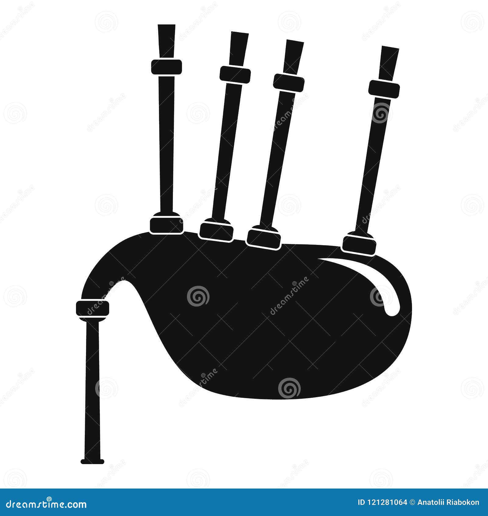 Icono De Las Gaitas, Estilo Simple Ilustración del Vector - Ilustración de elemento, musical ...