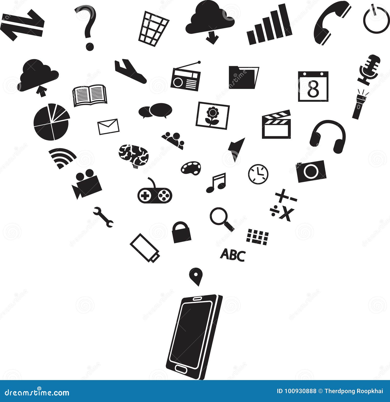 Icono de las TIC ilustración del vector. Ilustración de medio - 100930888