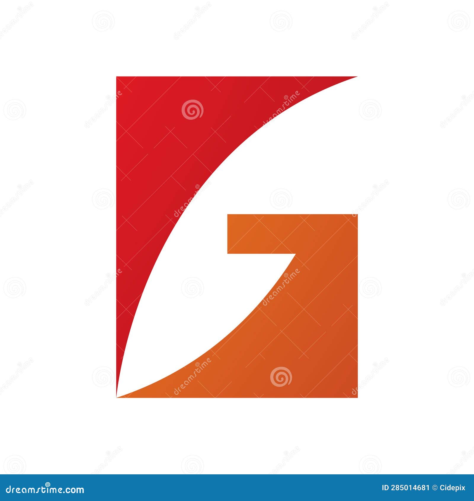 Icono De Letra G Roja Y Naranja Rectangular Ilustración del Vector ...