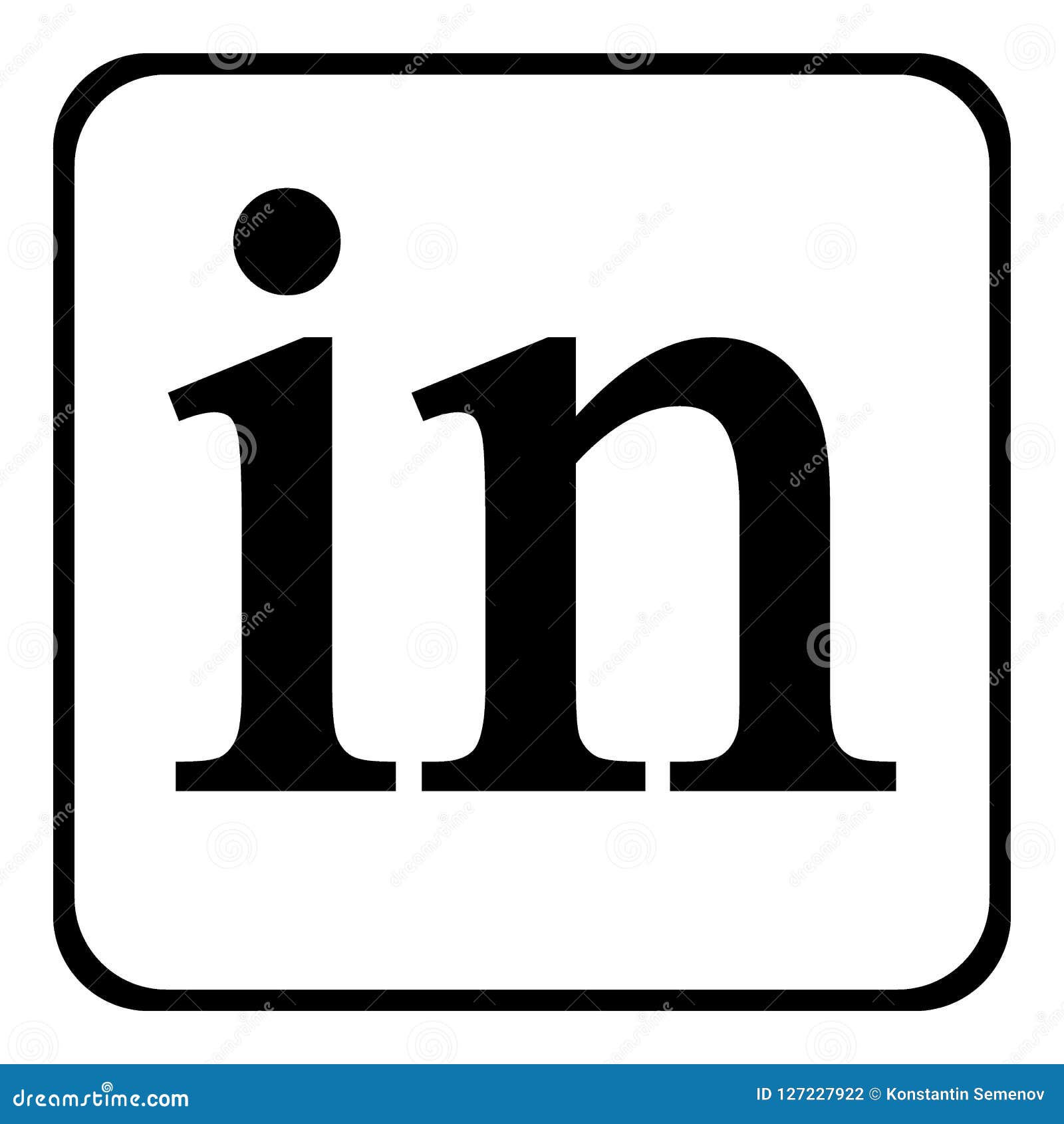 Icono De Linkedin En Blanco Fotografía editorial - Ilustración de negro ...