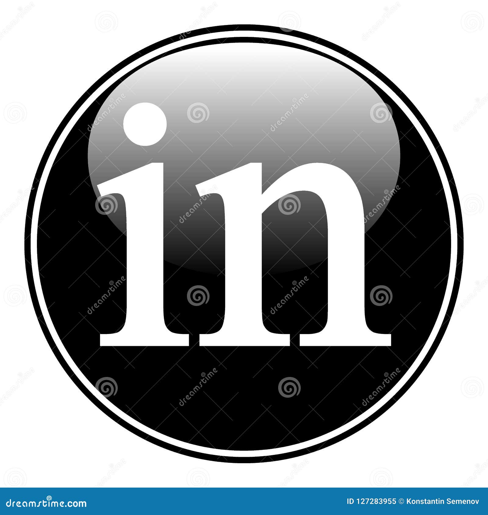 Icono De Linkedin En Blanco Imagen editorial - Ilustración de redondo ...