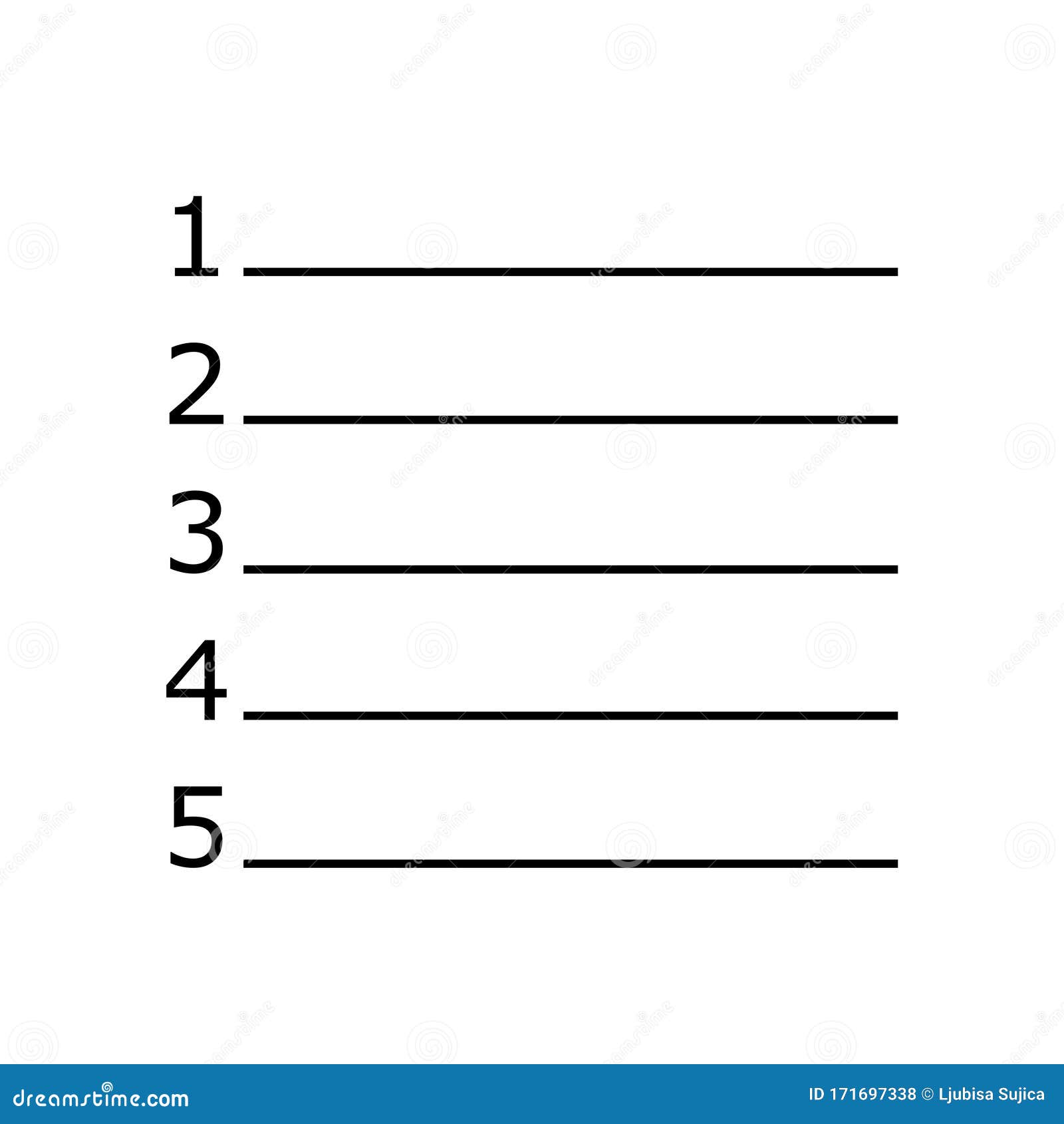 Icono De Lista Numerada Aislado En Fondo Blanco Ilustración del Vector ...