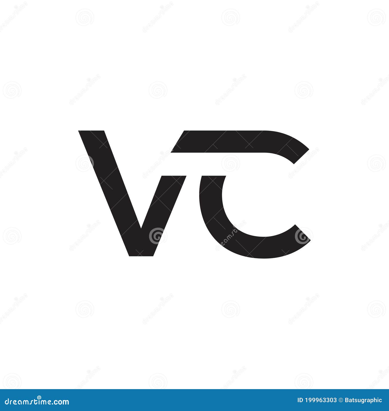 Icono De Logotipo Vectorial De Letra Inicial De Vc Ilustración del ...