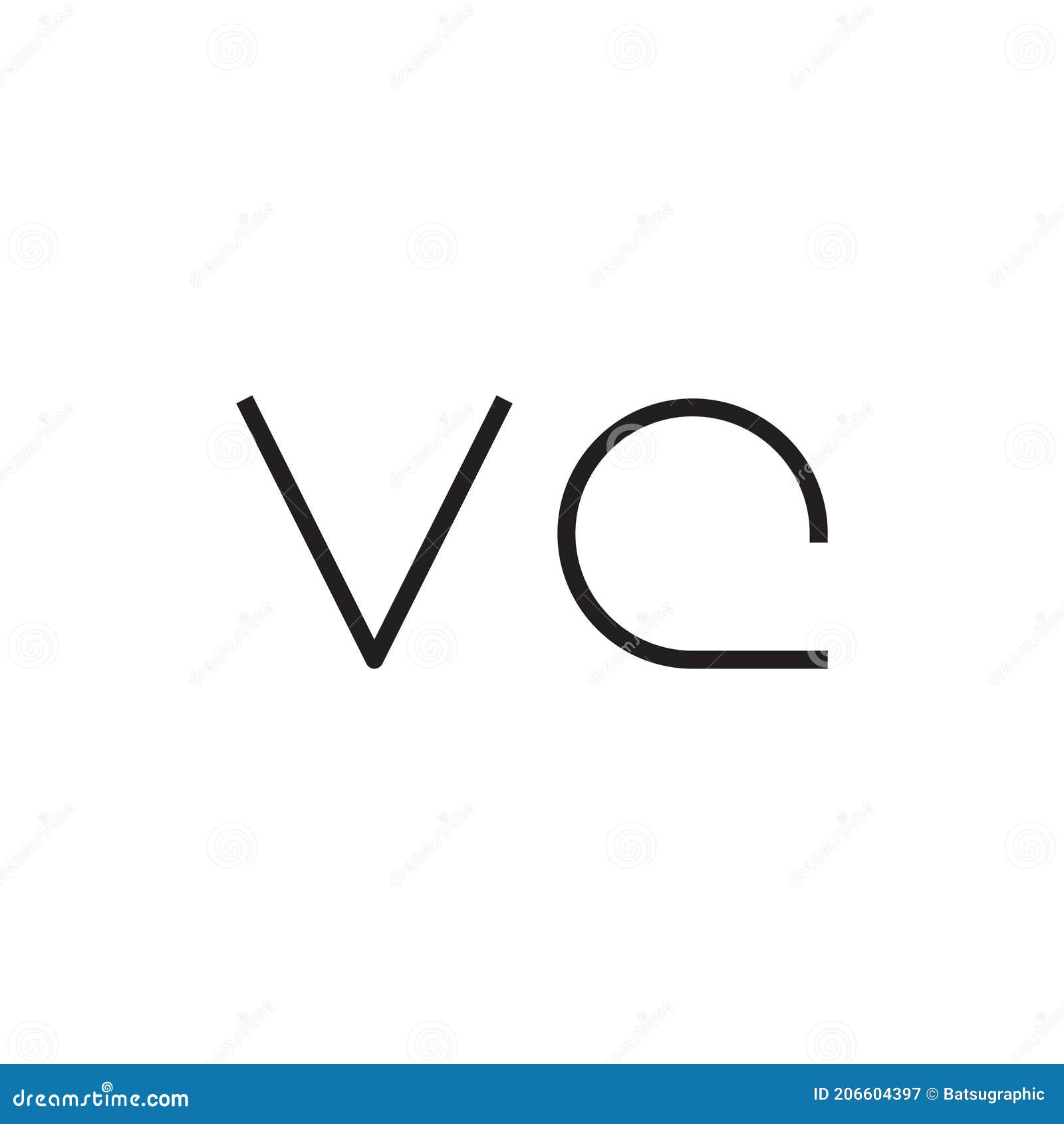 Icono De Logotipo Vectorial De Letra Inicial De Vc Ilustración del ...