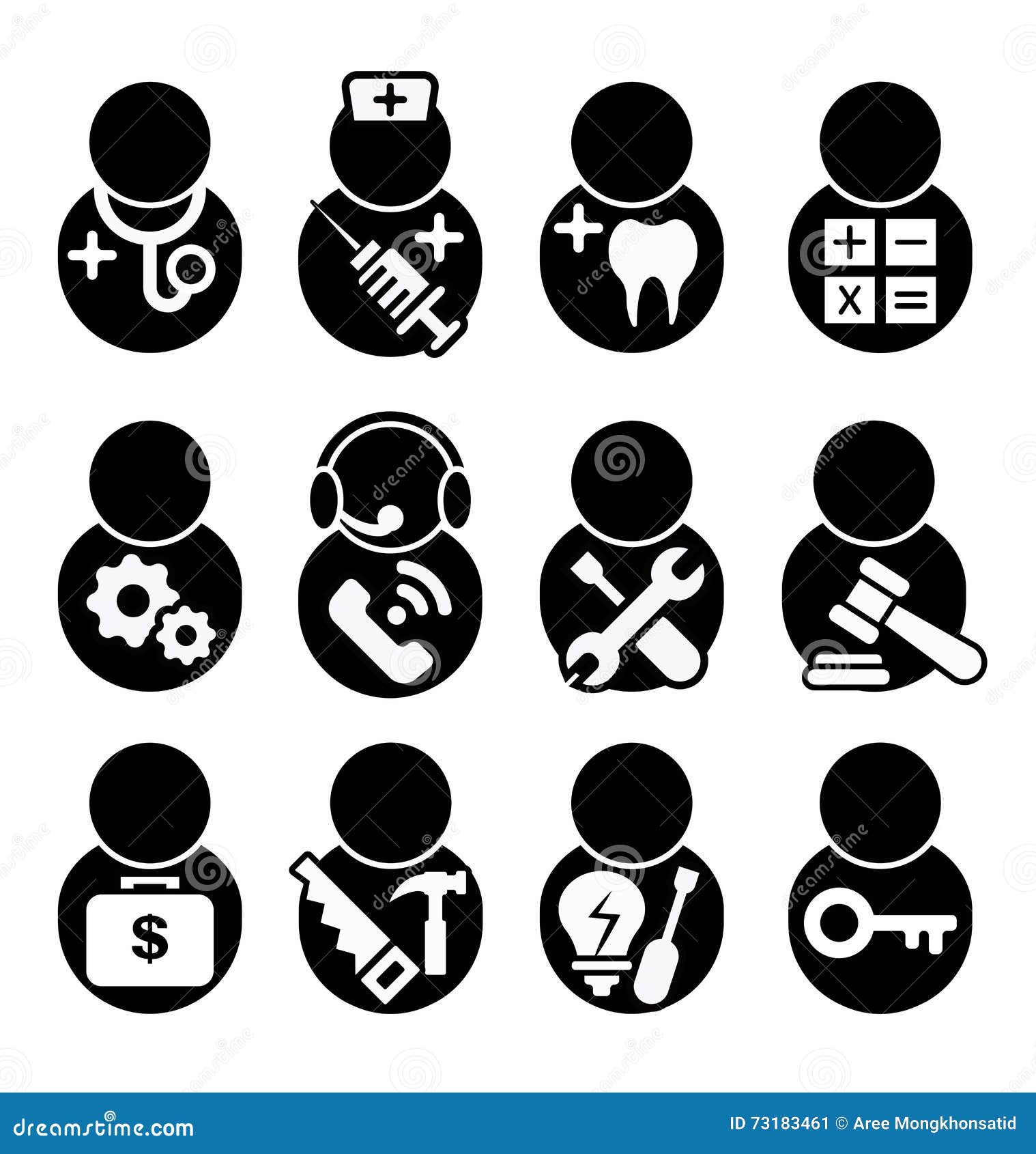 Icono de los empleos ilustración del vector. Ilustración de gente ...