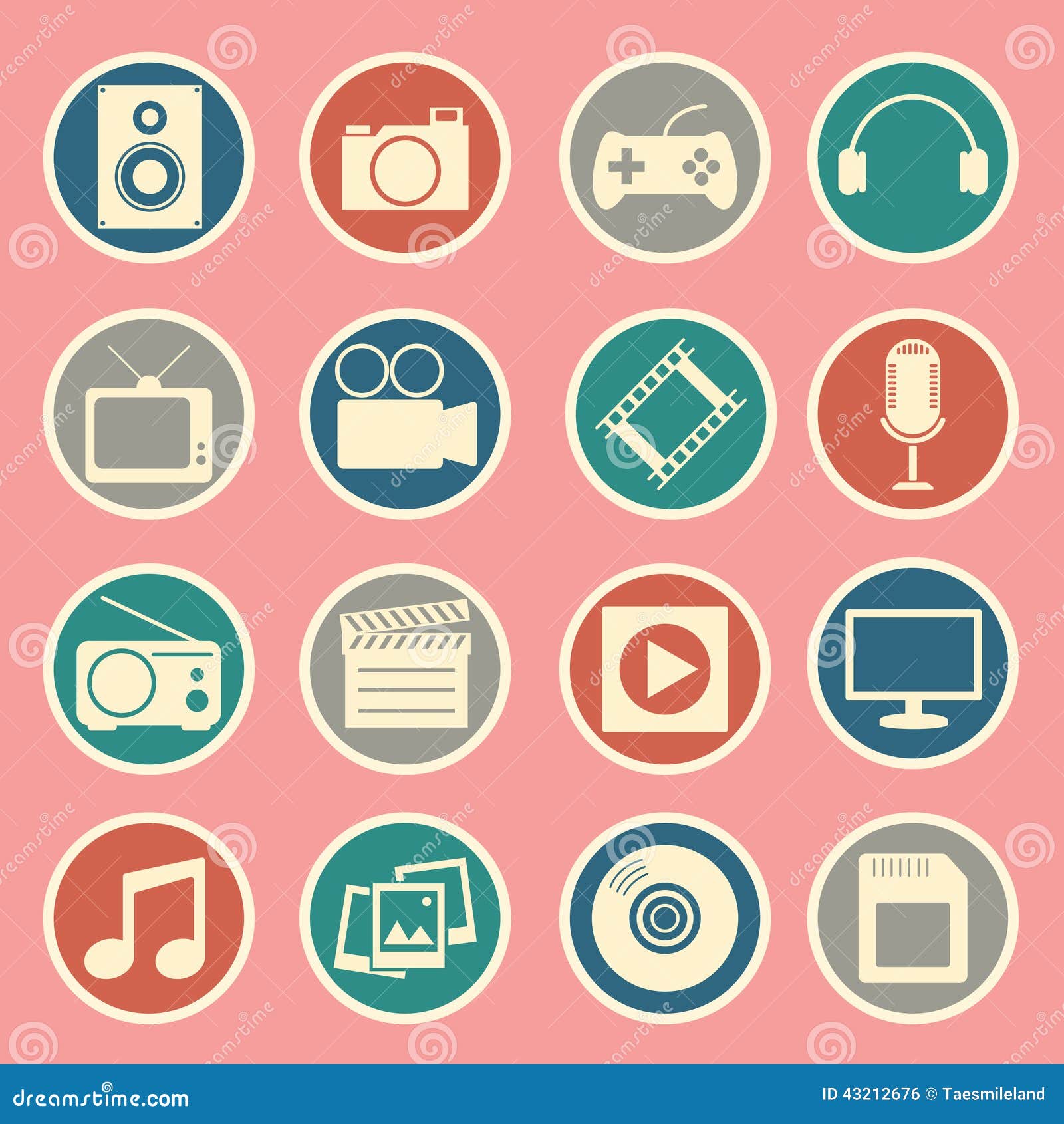 Icono de los multimedia ilustración del vector. Ilustración de iconos ...