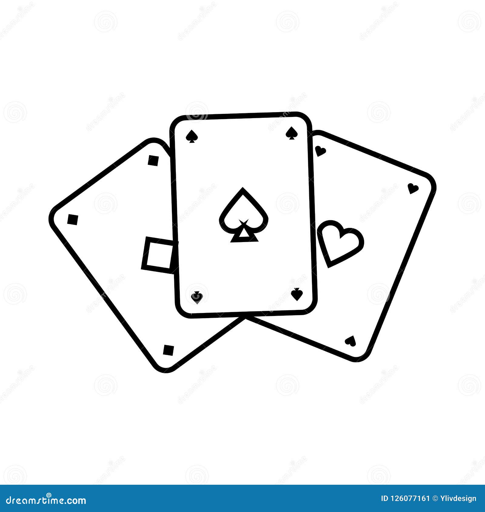 Icono De Los Naipes, Estilo Del Esquema Stock de ilustración ...