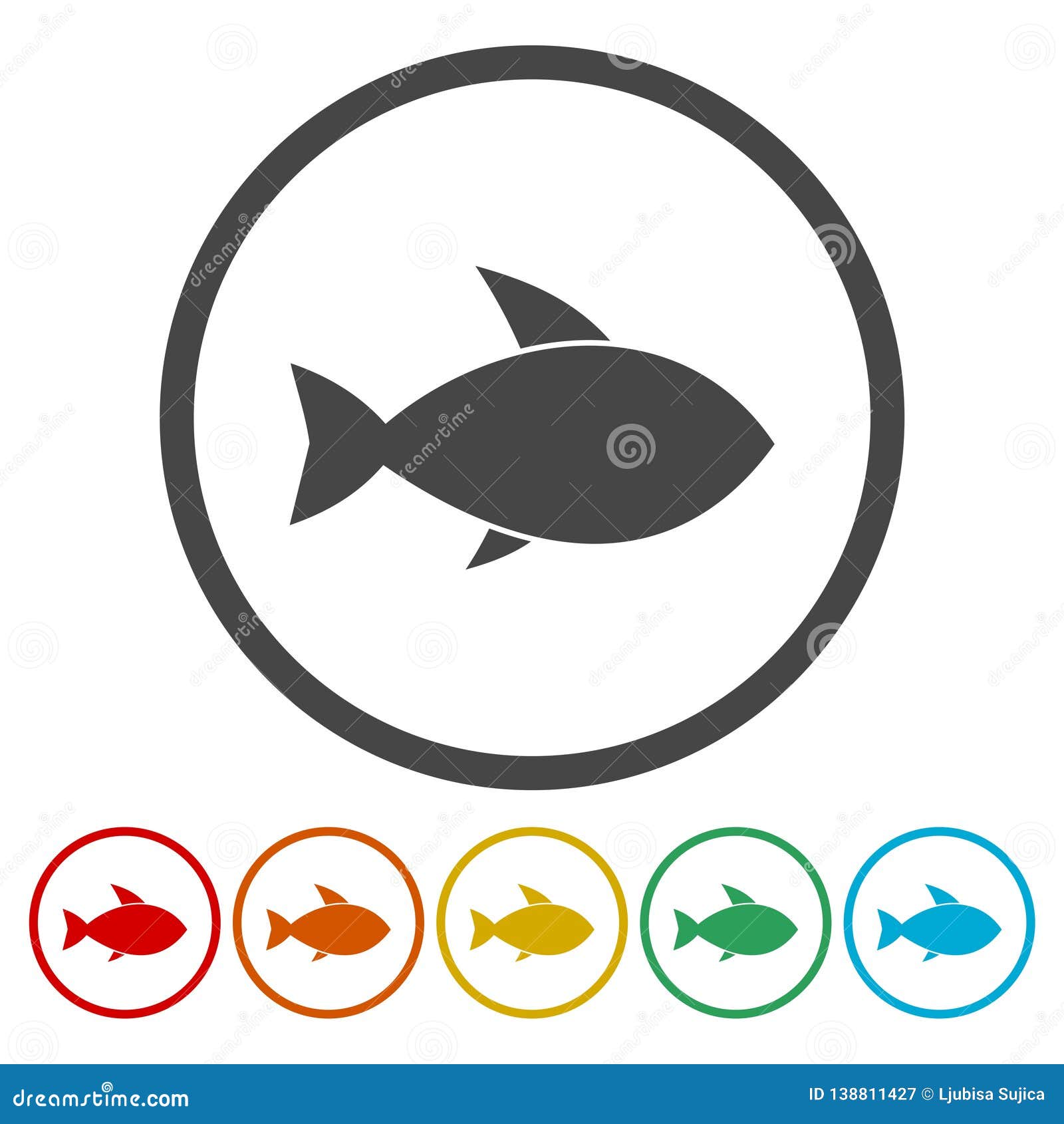 Icono de los pescados ilustración del vector. Ilustración de elemento ...