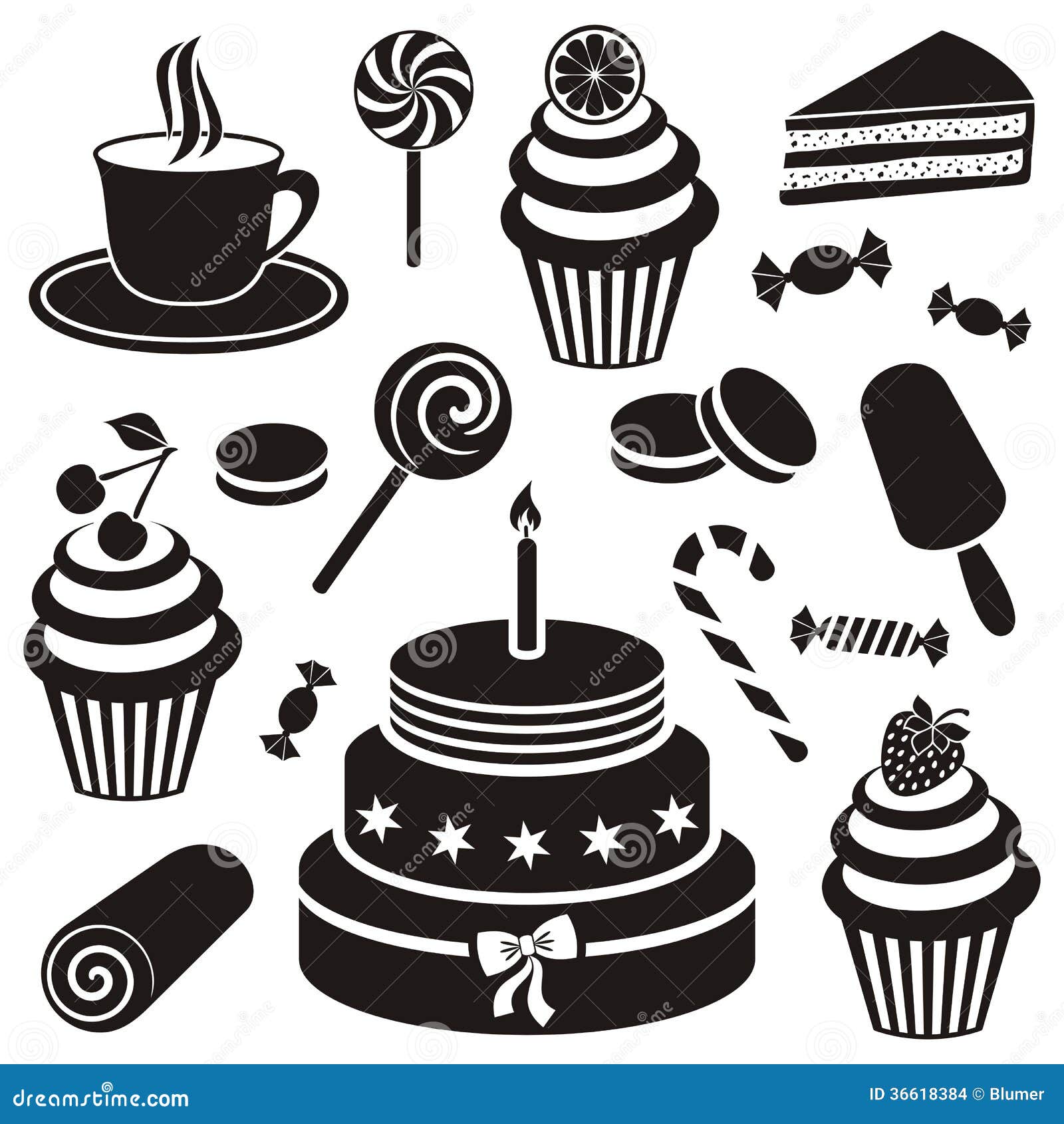 Icono De Los Postres Y De Los Dulces Ilustración del Vector ...