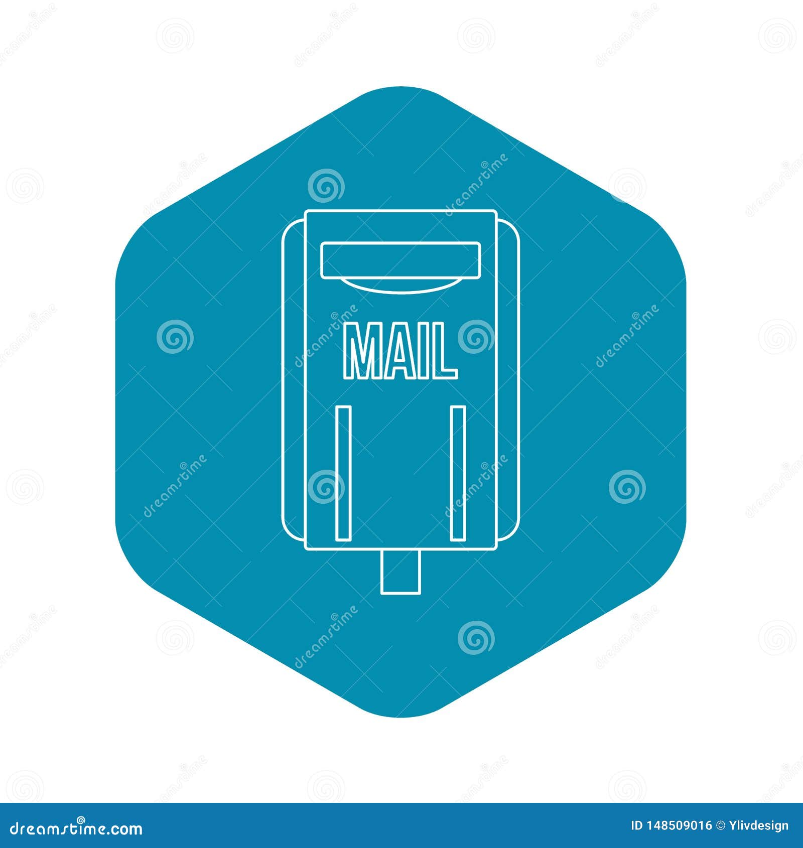 Icono De Los Posts Del Buz?n, Estilo Del Esquema Ilustración del Vector ...