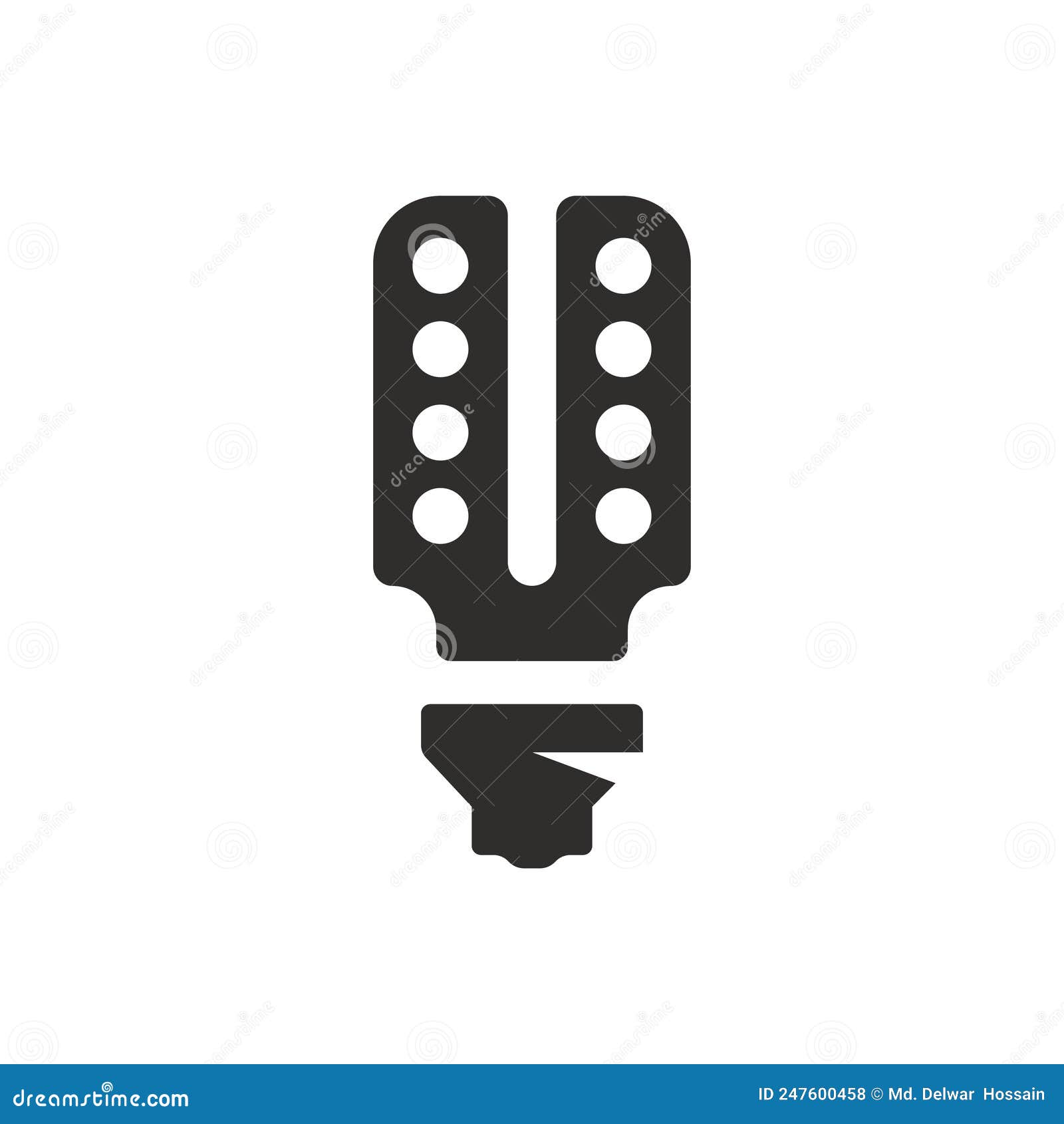 Icono de luz led ilustración del vector. Ilustración de bulbo - 247600458