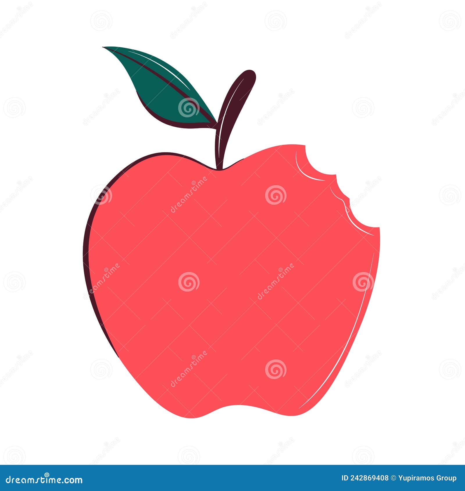 Icono de manzana mordida stock de ilustración. Ilustración de mordedura ...