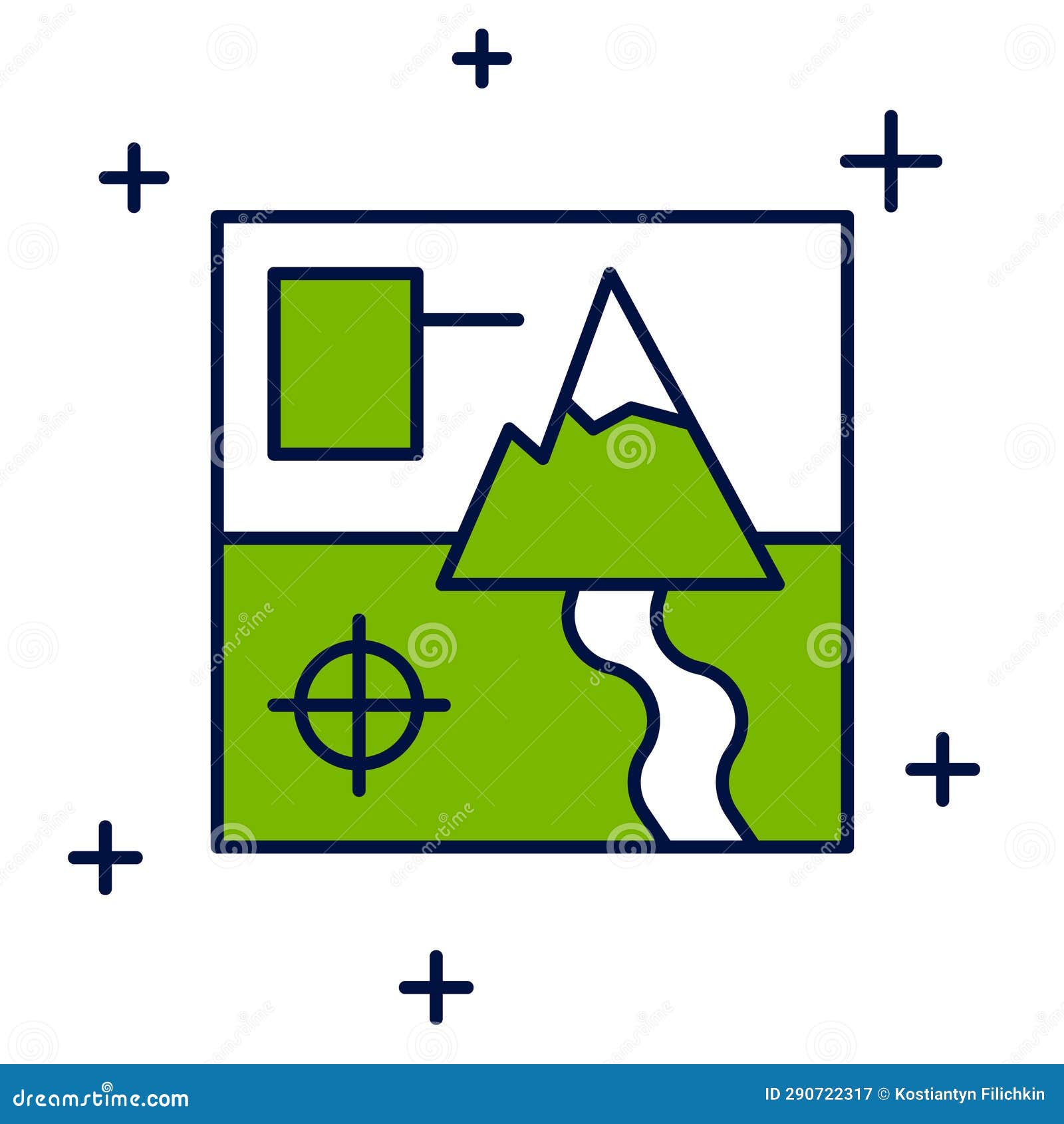 Icono De Mapa Doblado De Esquema Relleno Aislado En Fondo Blanco ...