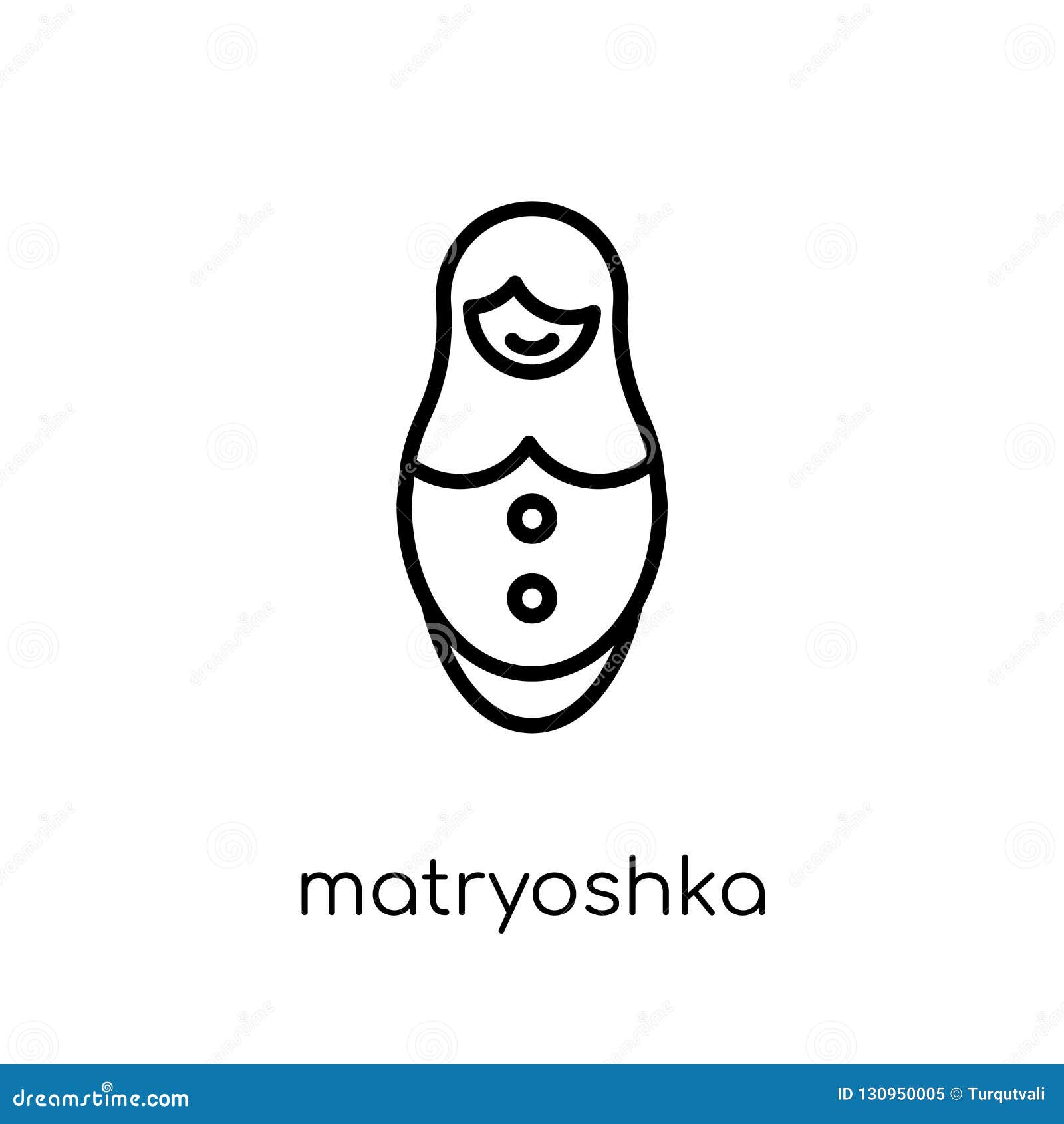 Icono De Matryoshka Ico Linear Plano Moderno De Moda Del Matryoshka Del ...