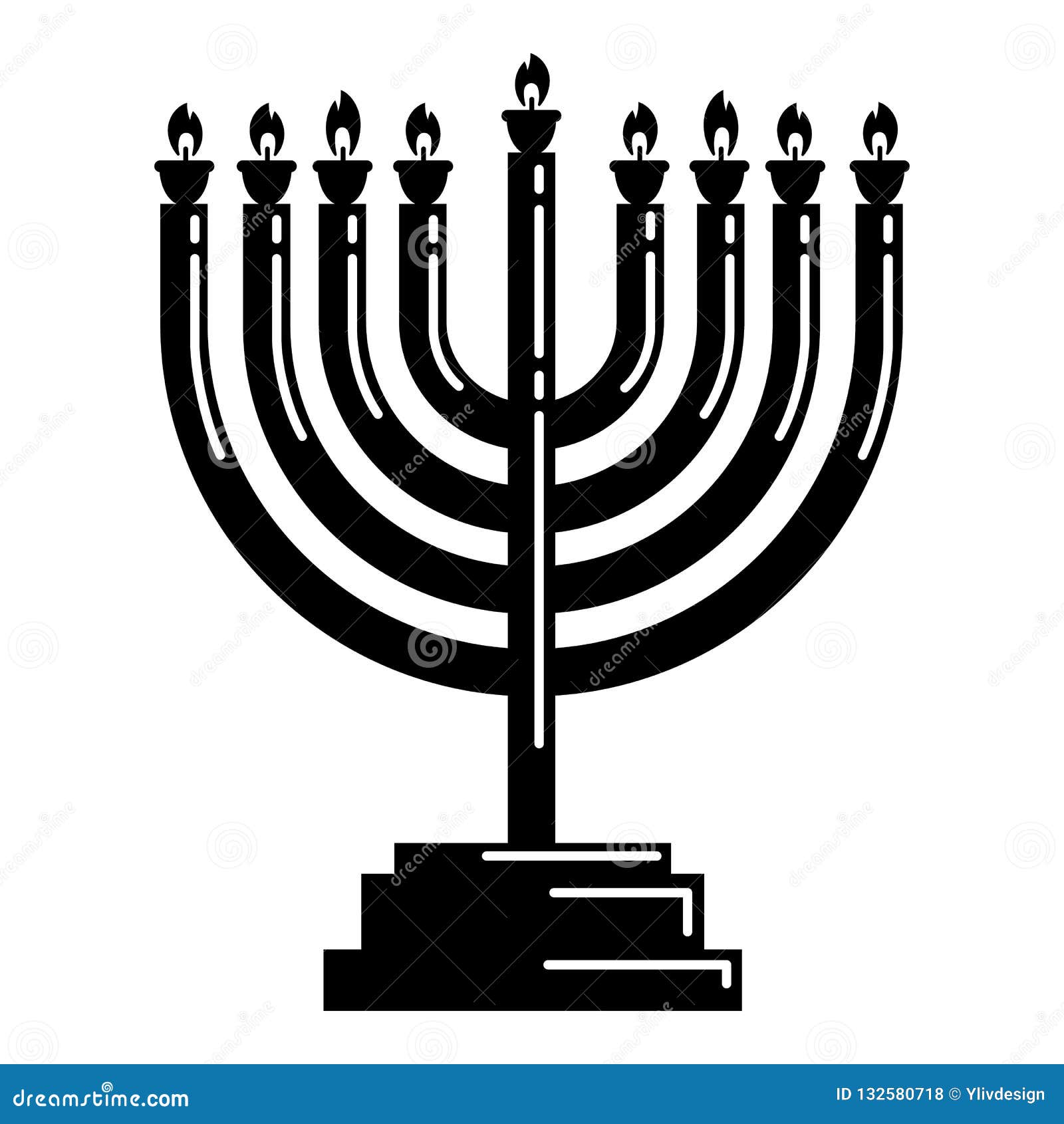 Icono De Menorah, Estilo Simple Ilustración del Vector - Ilustración de vacaciones, saludo ...