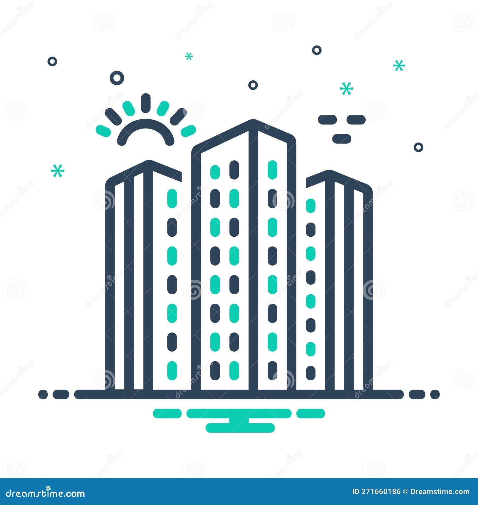 Icono De Mezcla Para Edificios Hoteles Y Pisos Ilustración del Vector ...