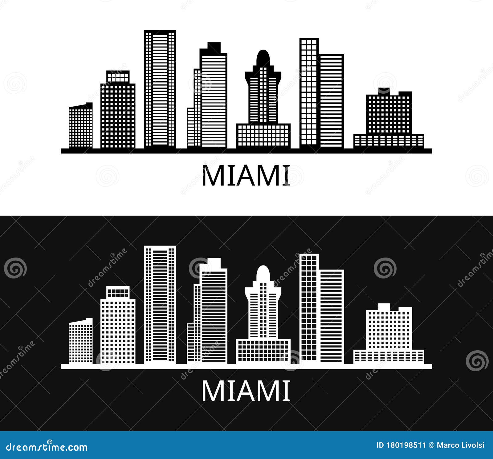 Icono De Miami Ilustrado En Vector Sobre Fondo Blanco Stock de ...