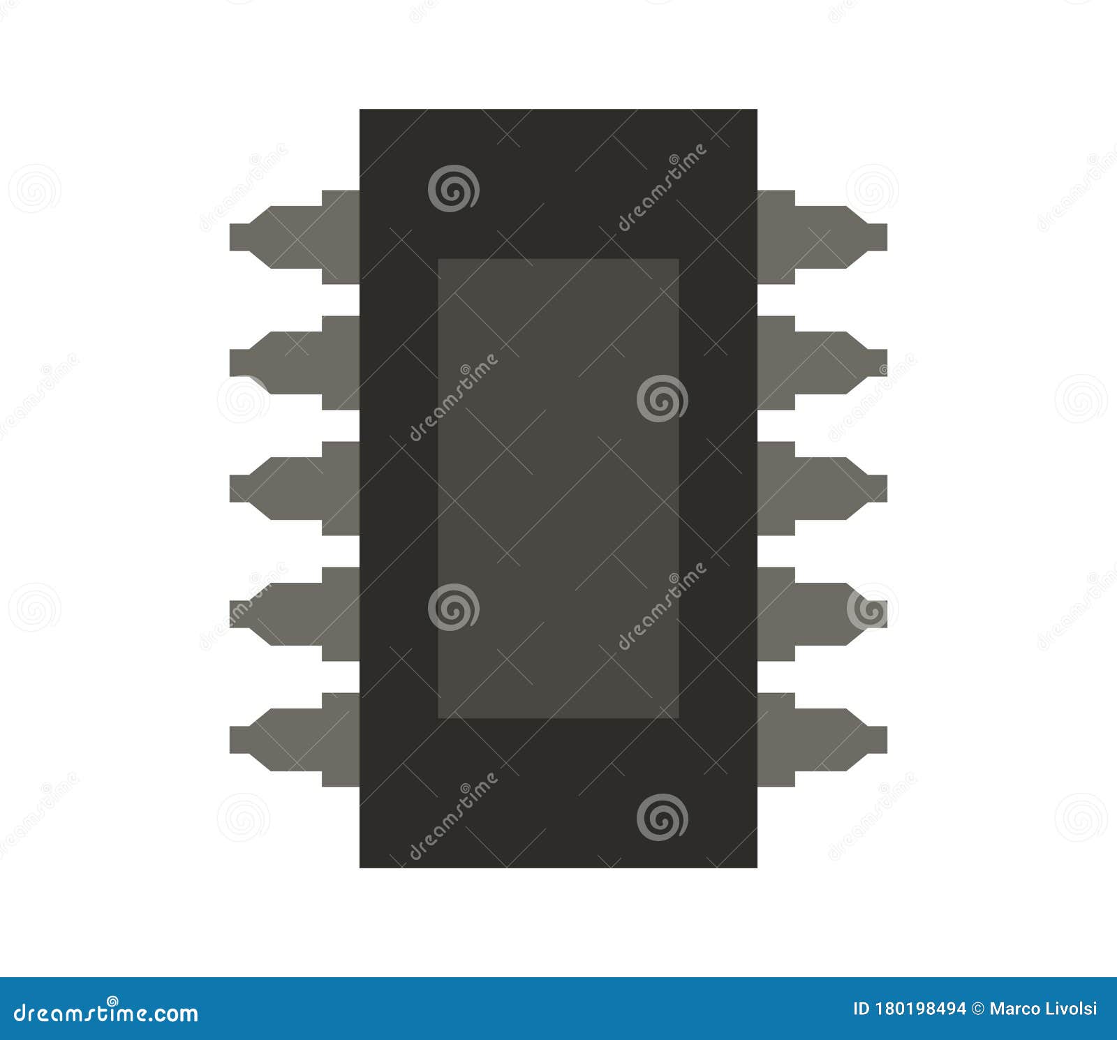 Icono De Microchip Ilustrado En Vector Sobre Fondo Blanco Stock de ...