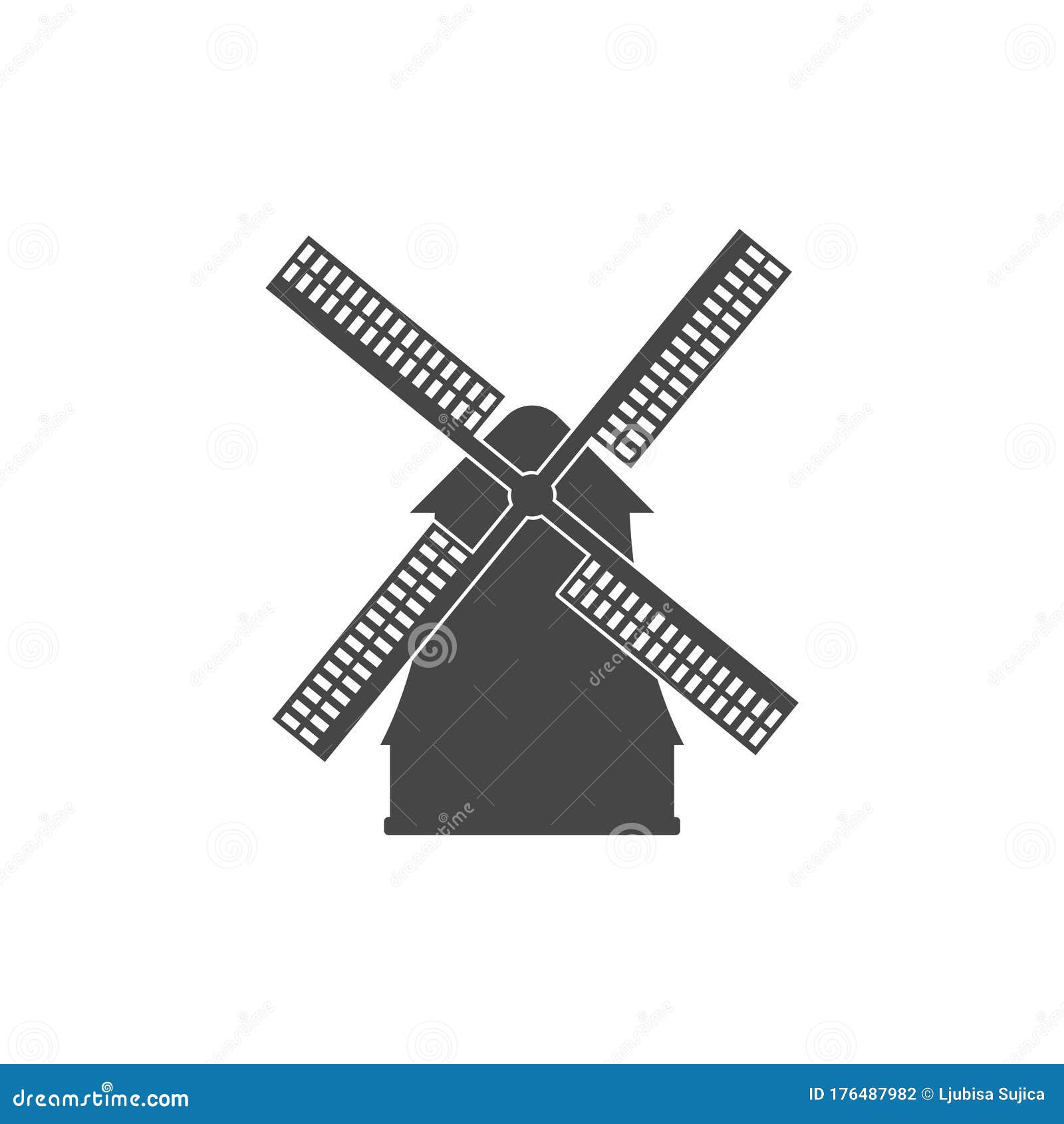 Icono De Molino De Viento Vector Silueta Negra Ilustración del Vector ...