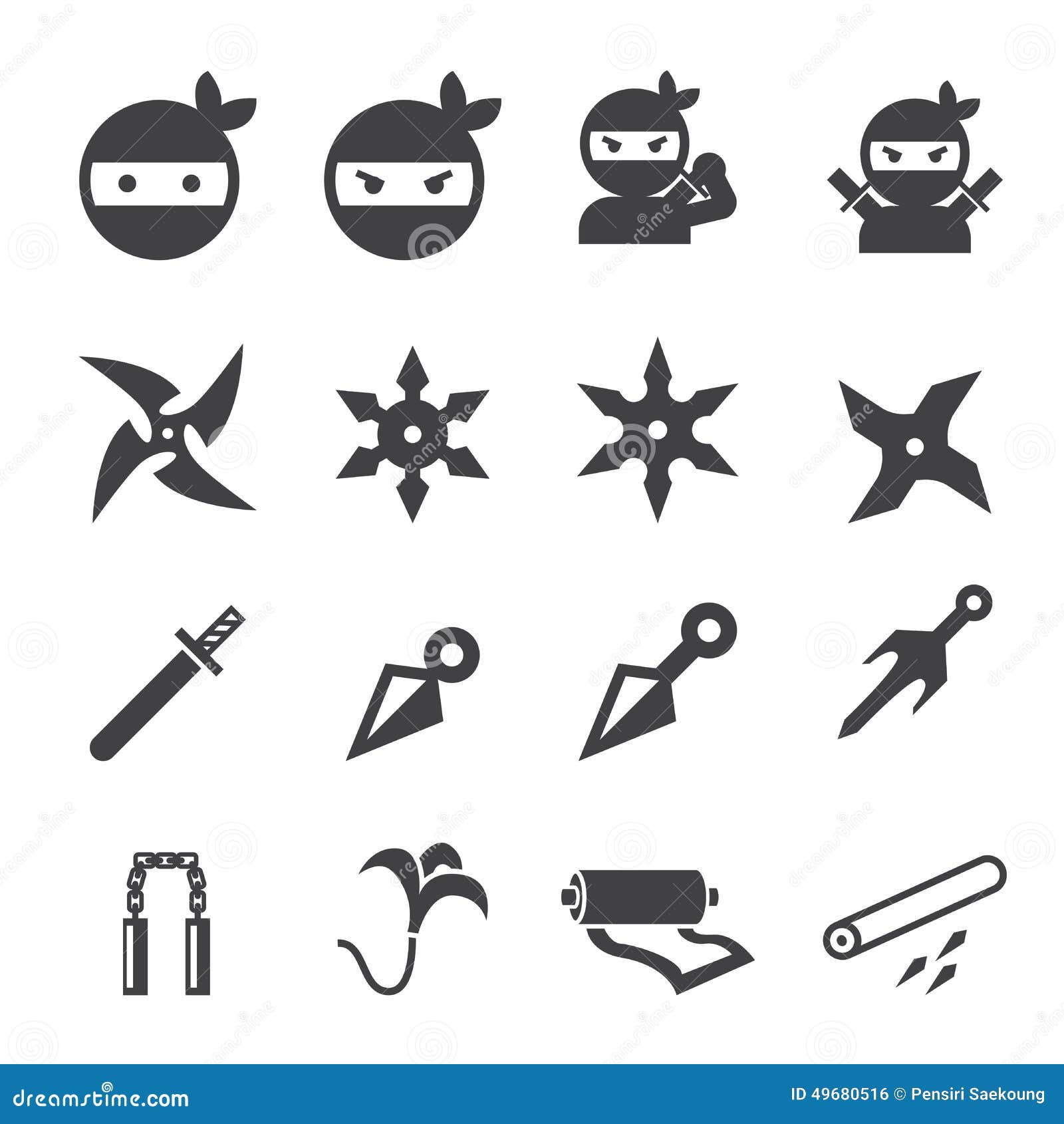 Icono de Ninja ilustración del vector. Ilustración de hombre - 49680516