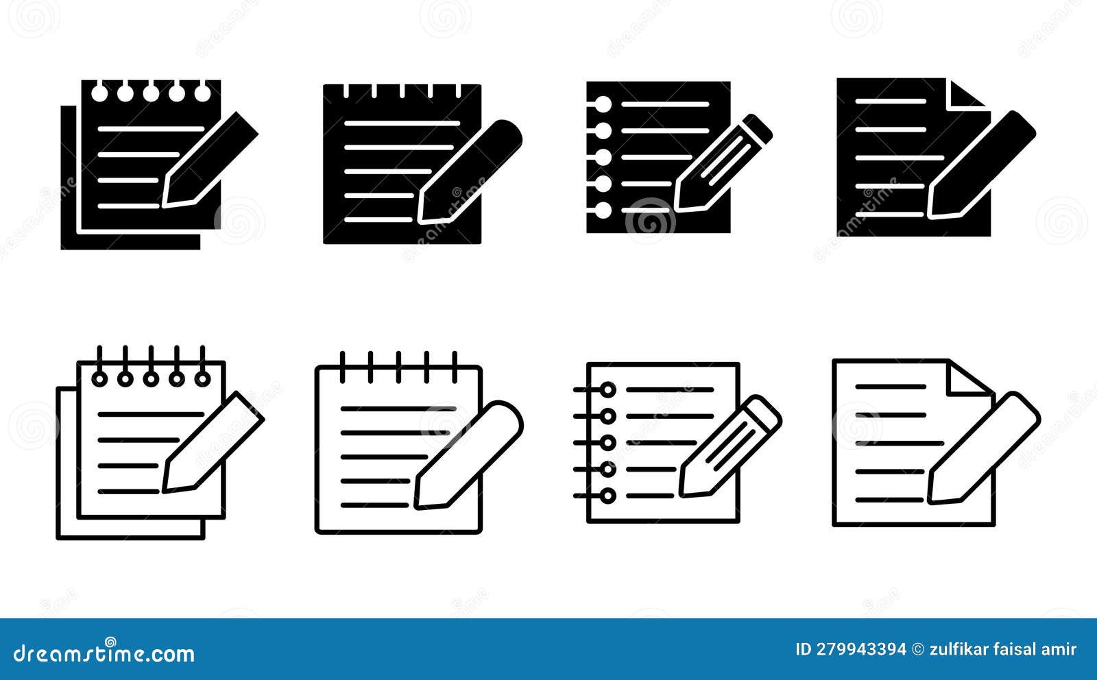 Icono De Nota . Vector De Icono De Bloc De Notas Ilustración del Vector ...