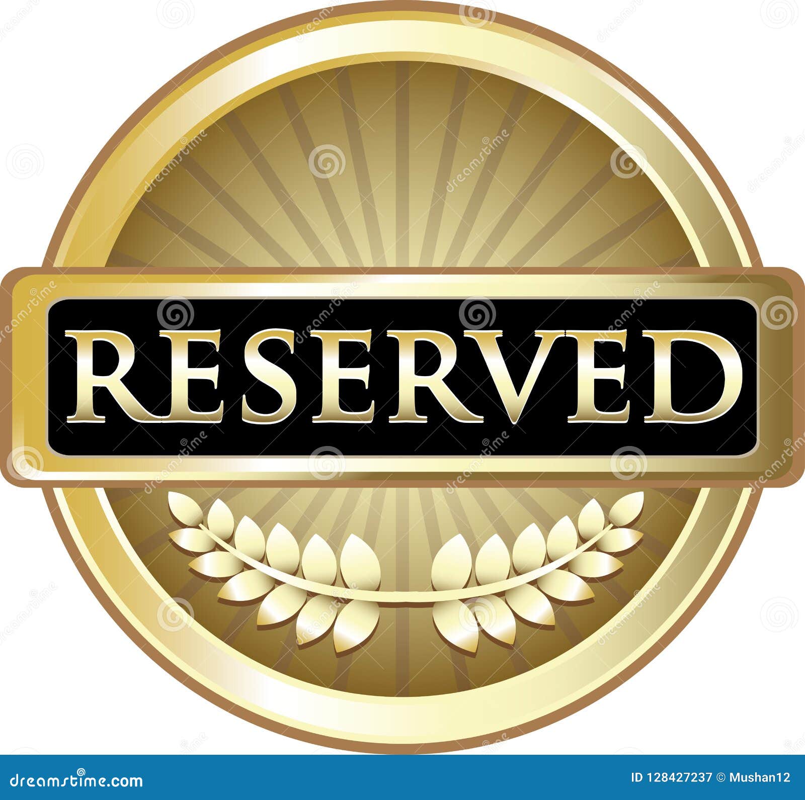 Icono De Oro De Lujo Reservado De La Etiqueta Ilustración del Vector ...