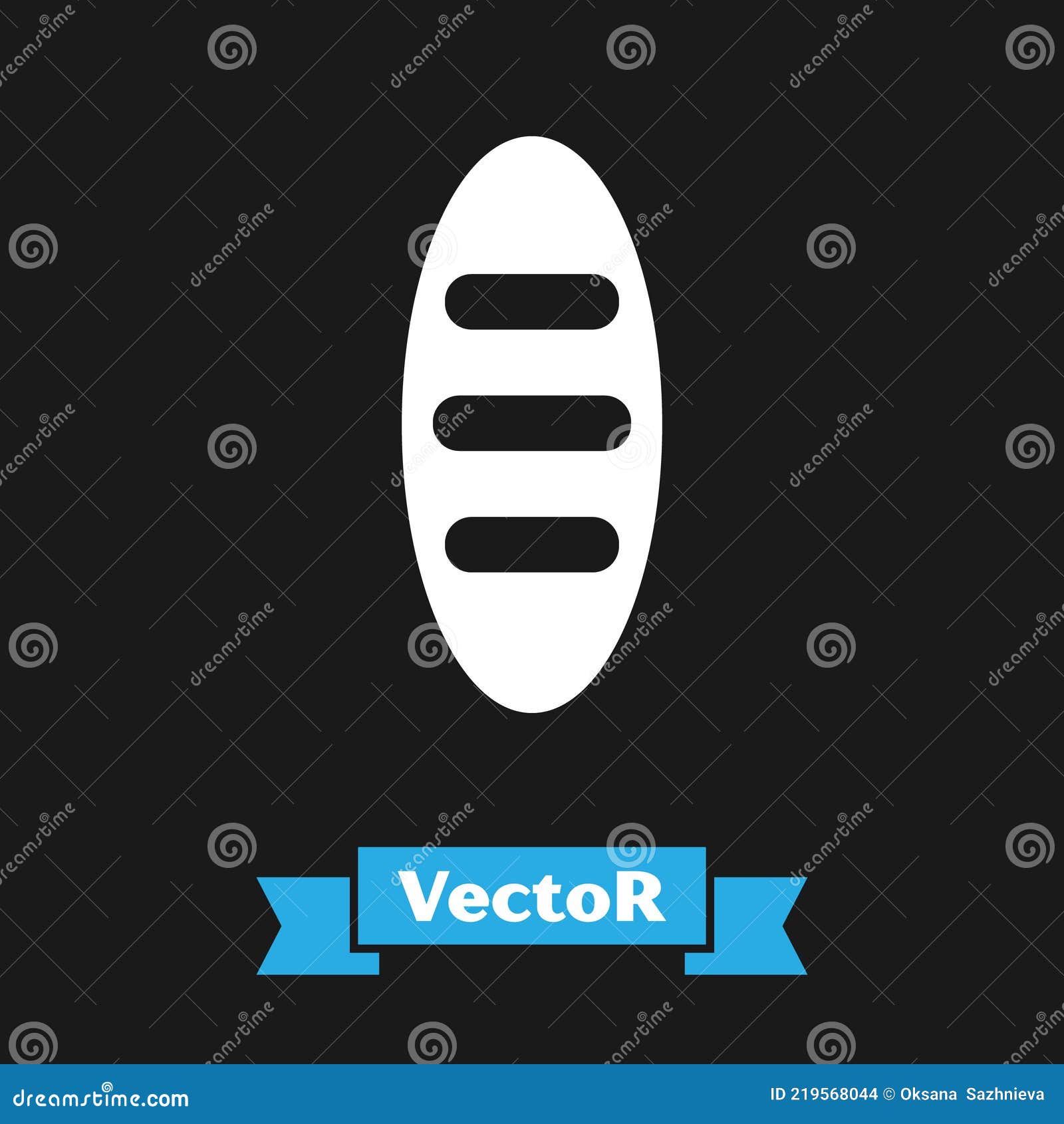 Icono De Pan De Pan Blanco Aislado Sobre Fondo Negro. Vector ...