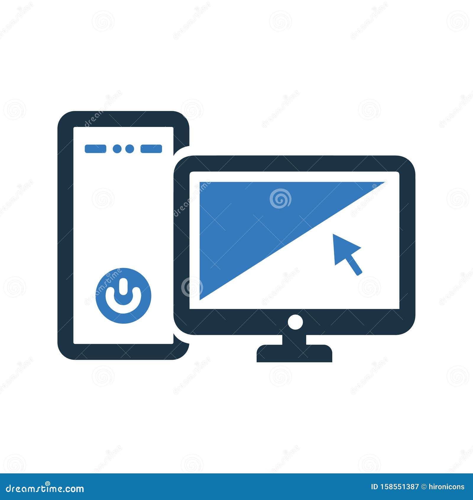 Icono de PC de escritorio stock de ilustración. Ilustración de contorno ...