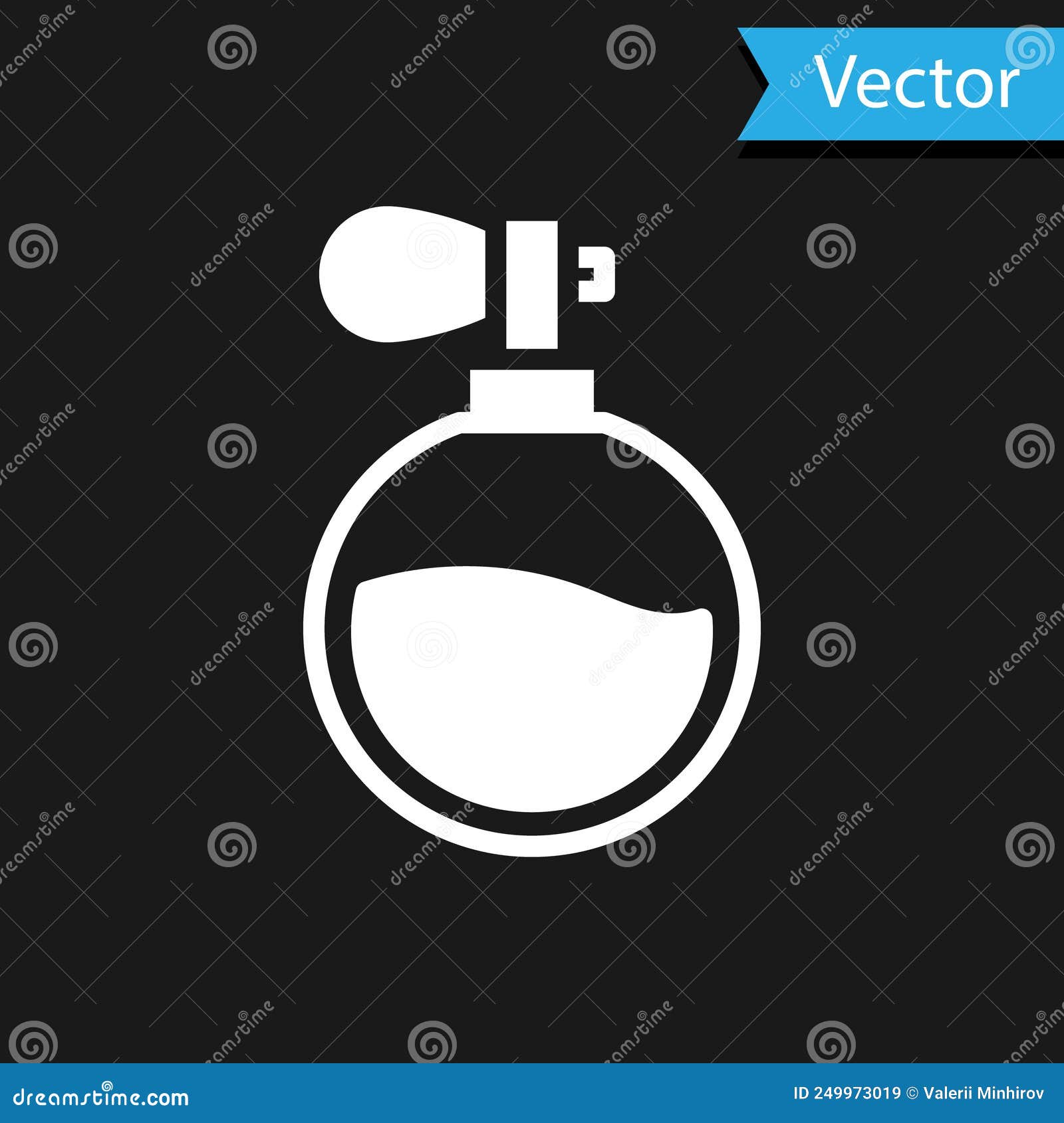 Icono De Perfume Blanco Aislado En Fondo Negro. Vector Ilustración del ...