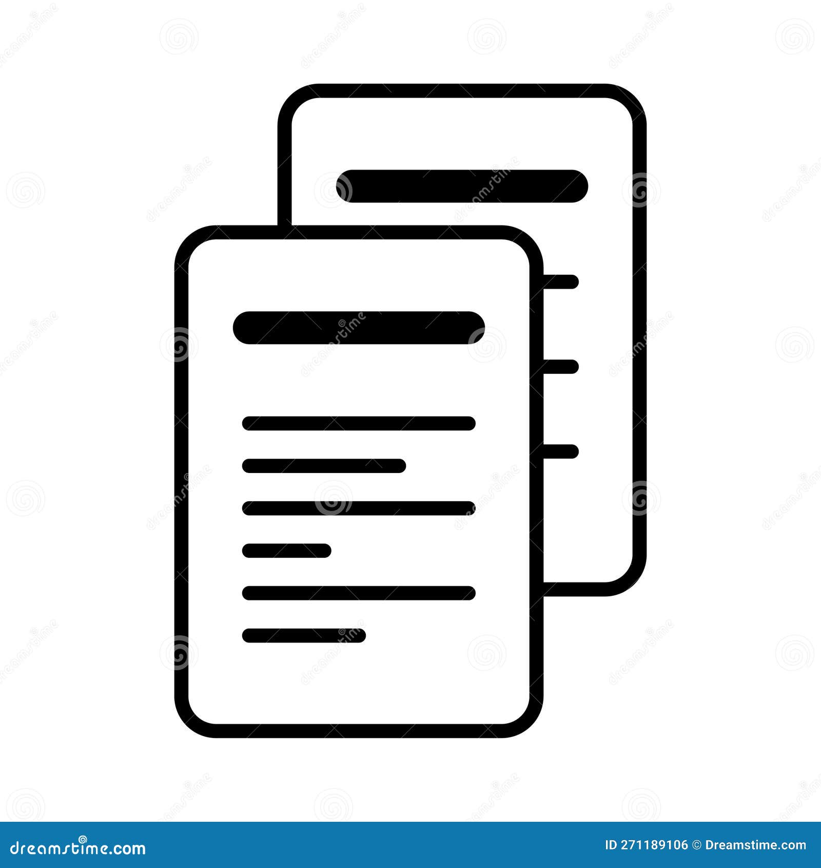 Icono De Pila De Documentos. Signo De Documento. Vector Aislado En El ...