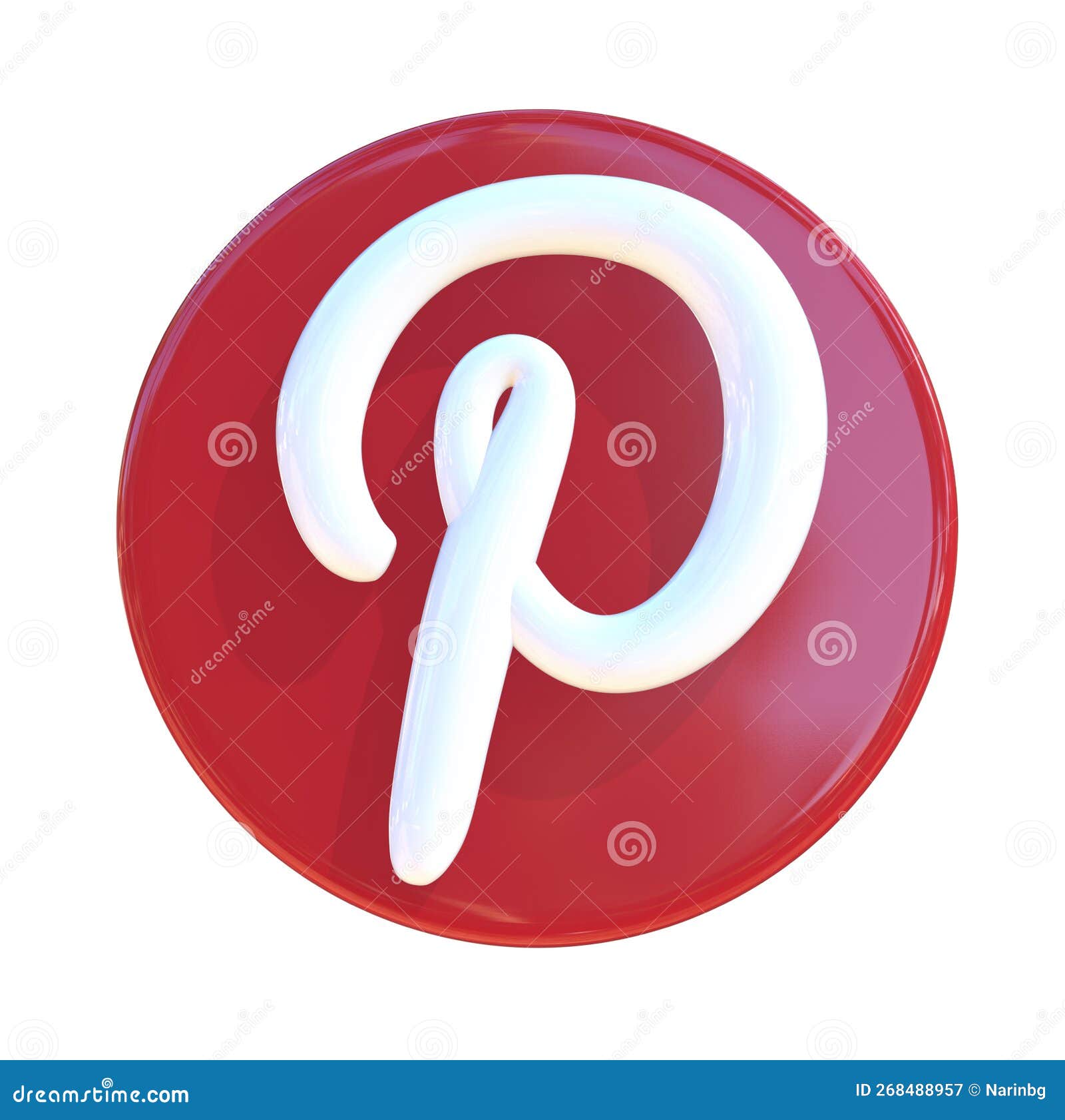 Icono De Pinterest 3d En Medios Sociales Fotografía editorial ...