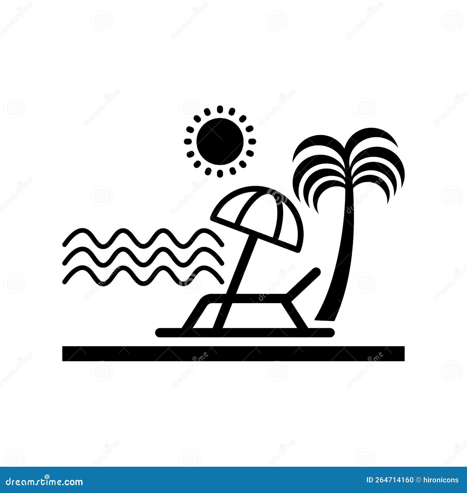 Icono De Playa. Vector Negro Stock de ilustración - Ilustración de ...