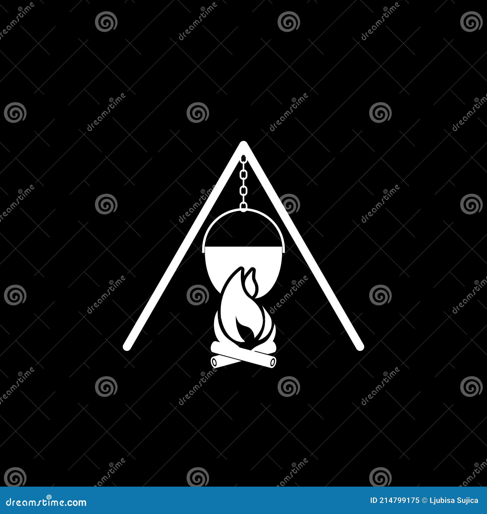 Icono De Pot on Fire Aislado Sobre Fondo Oscuro Ilustración del Vector ...