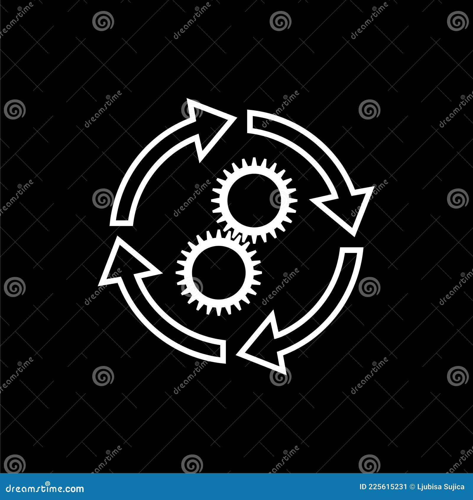 Icono De Proceso En Estilo Plano Aislado En Fondo Oscuro Ilustración ... Icono De Proceso En Estilo Plano Aislado En Fondo Oscuro Ilustración ...
