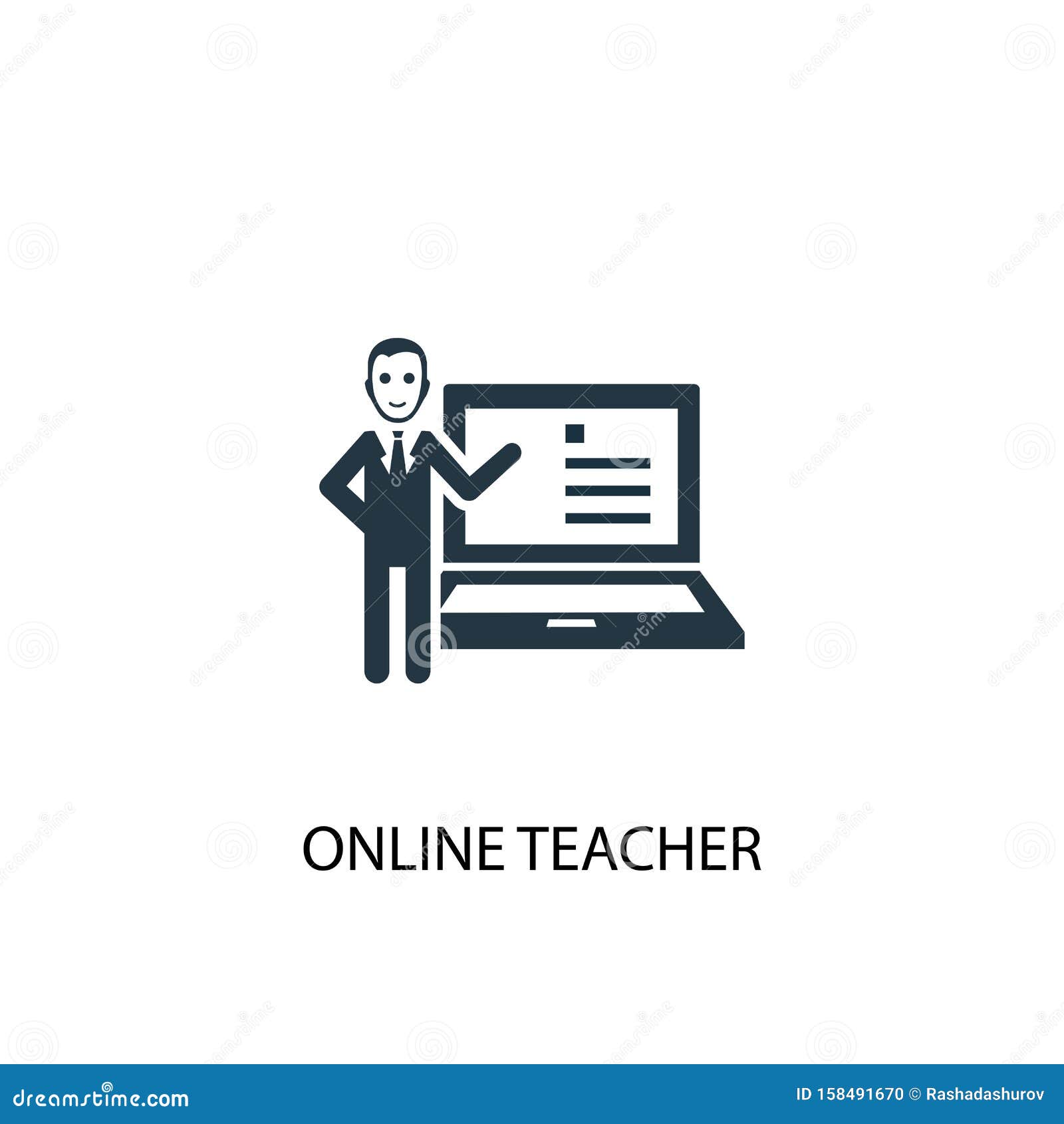 Icono De Profesor En LÃ­nea. Elemento Simple Ilustración del Vector ...