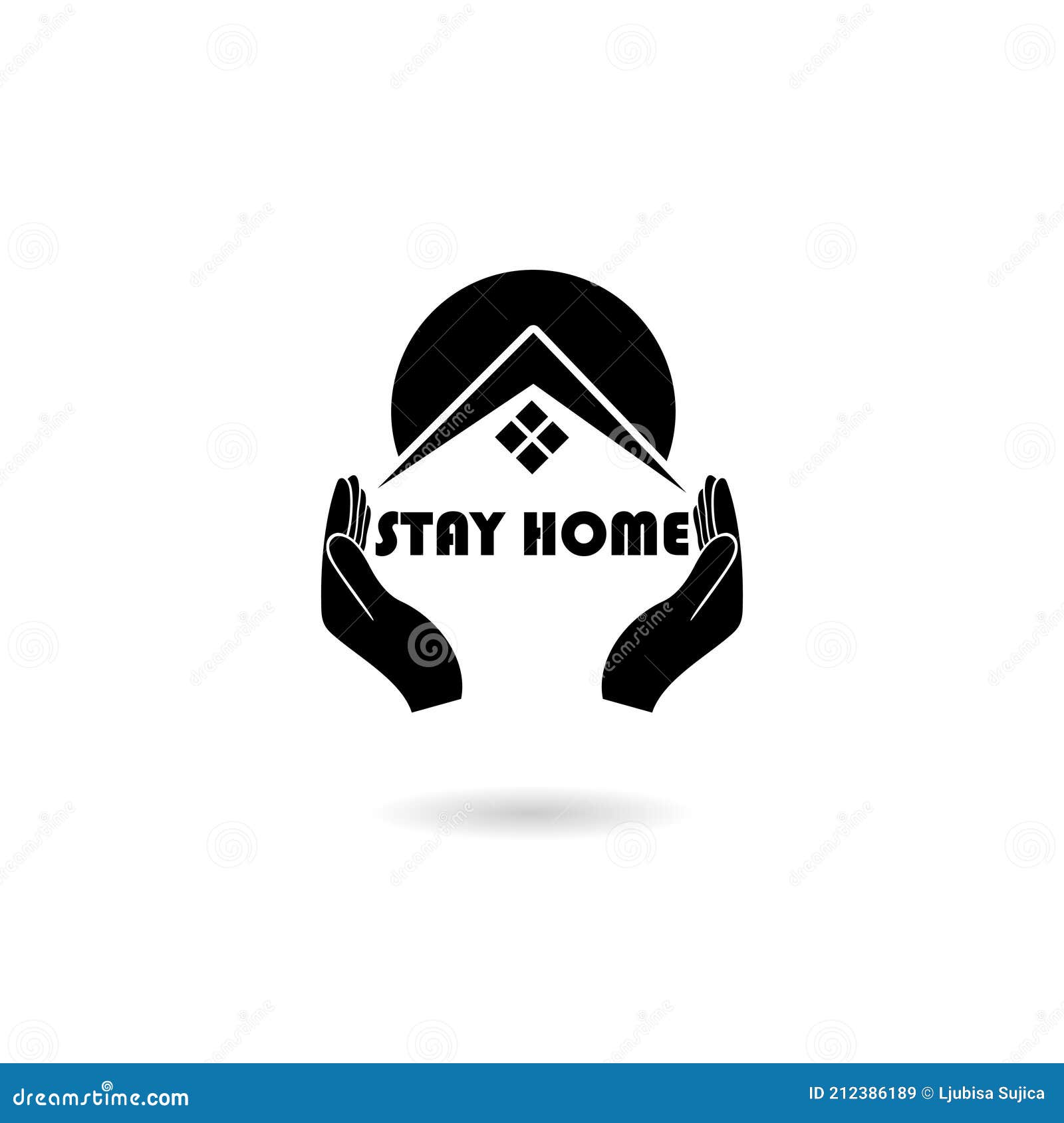 Icono De Quedarse En Casa Con Sombra Ilustración del Vector ...