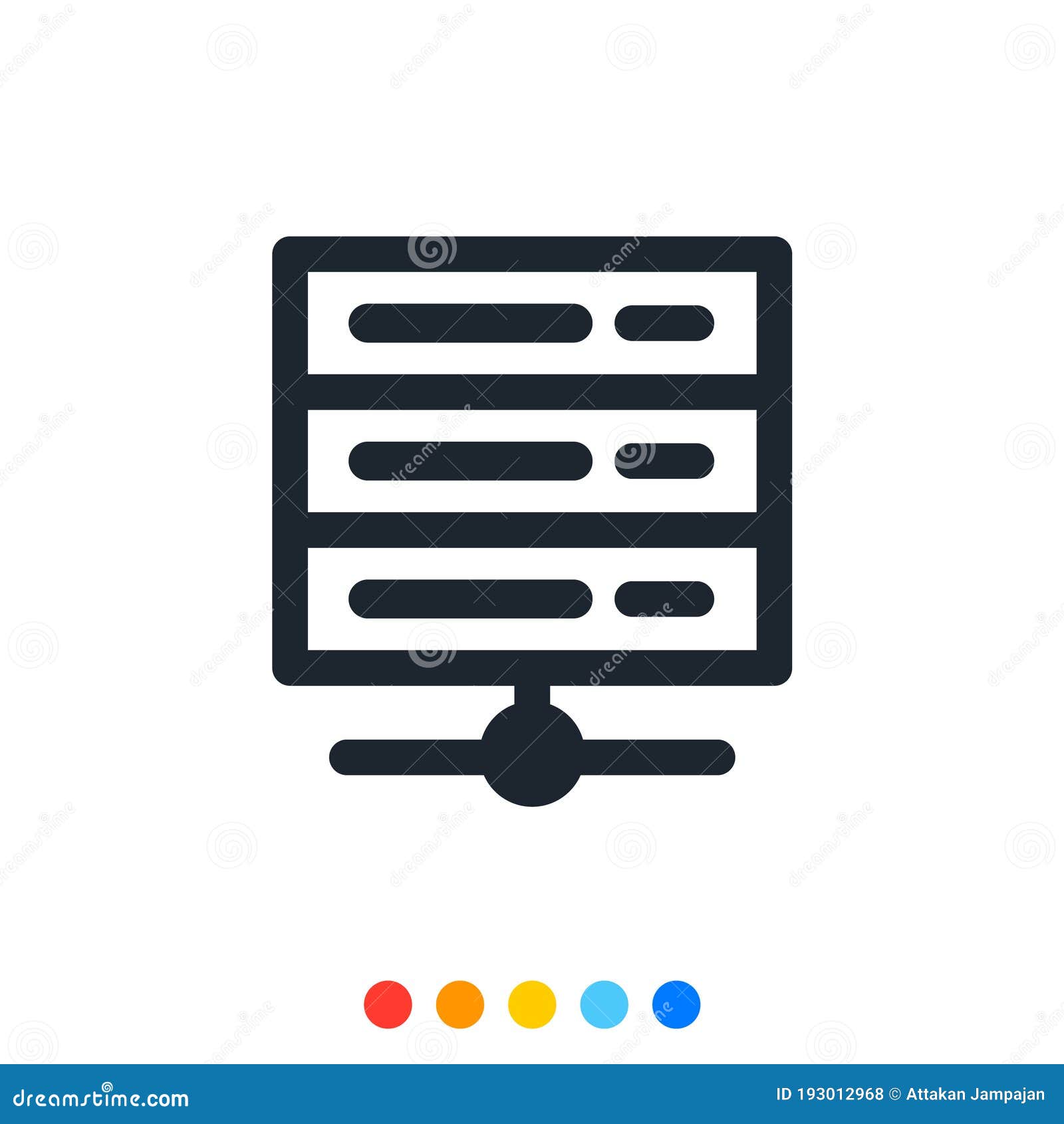 Icono De Rack De Servidor Icono De Computadora Central Ilustración del ...