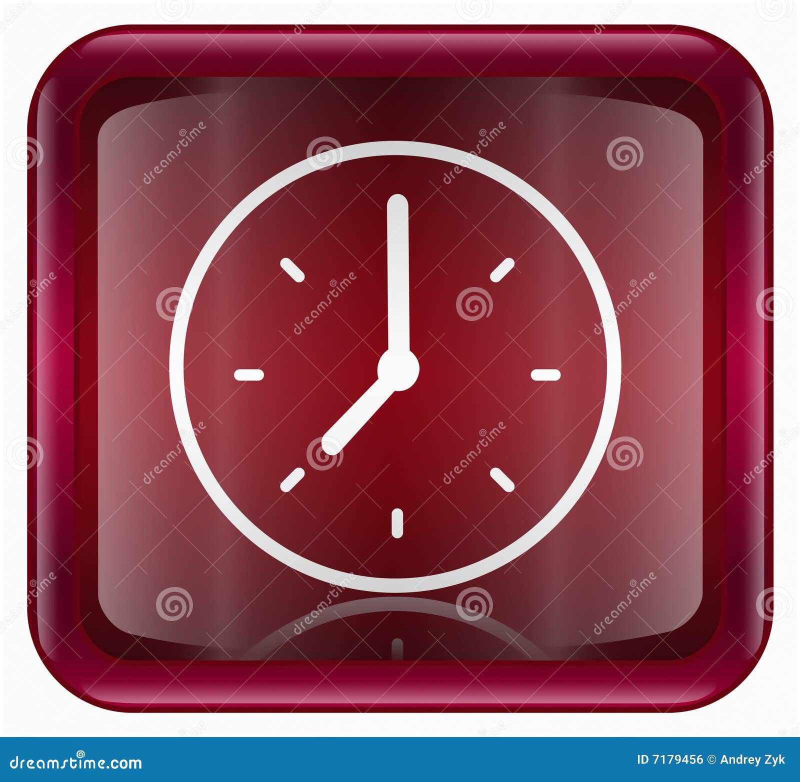 Icono de reloj rojo ilustración del vector. Ilustración de ciclo - 7179456