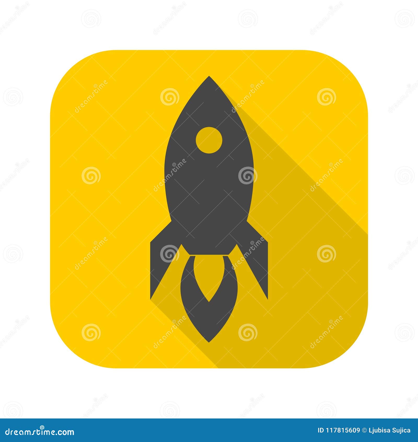 Icono De Rocket Con La Sombra Larga Ilustración del Vector ...