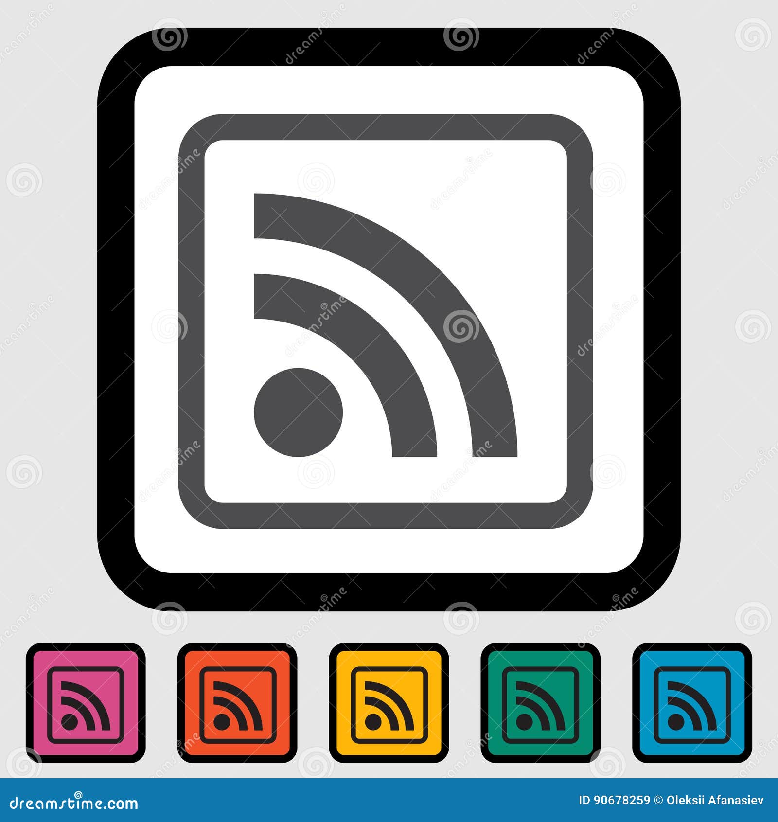 Icono de Rss ilustración del vector. Ilustración de modelo - 90678259