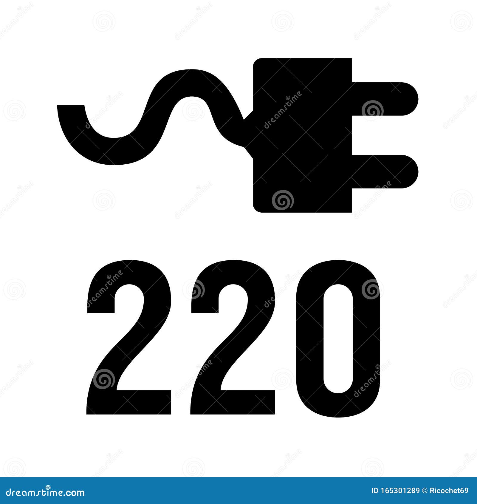 Icono De Símbolo De 220 Voltios Stock de ilustración - Ilustración de ...