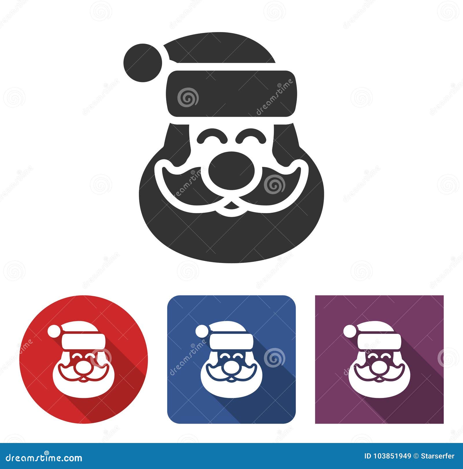 Icono De Santa Claus En Diversas Variantes Ilustración del Vector ...