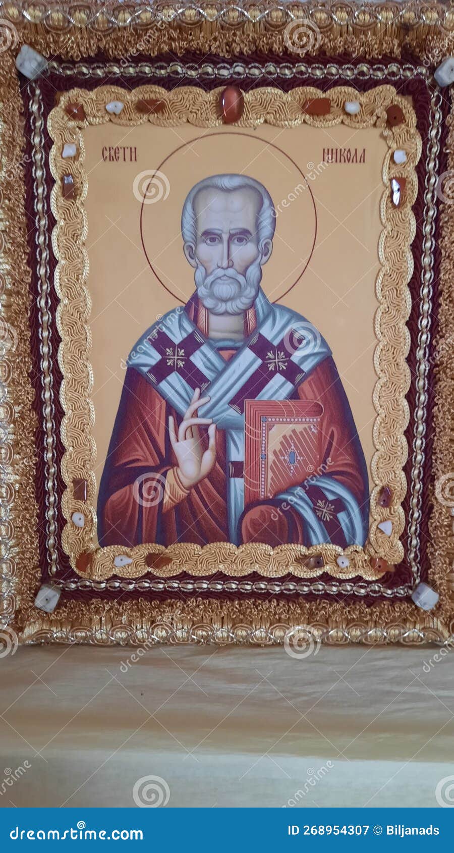 Icono De Santa Nicholas Pintado En Madera Imagen de archivo - Imagen de ...